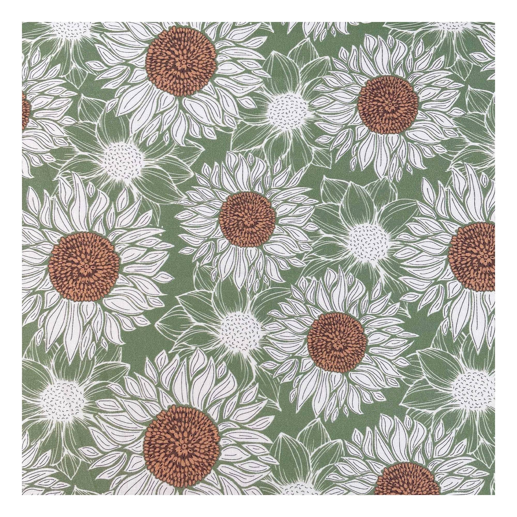 WI Sage Sunflower Cotton Fabric by the Metre | Hobbycraft