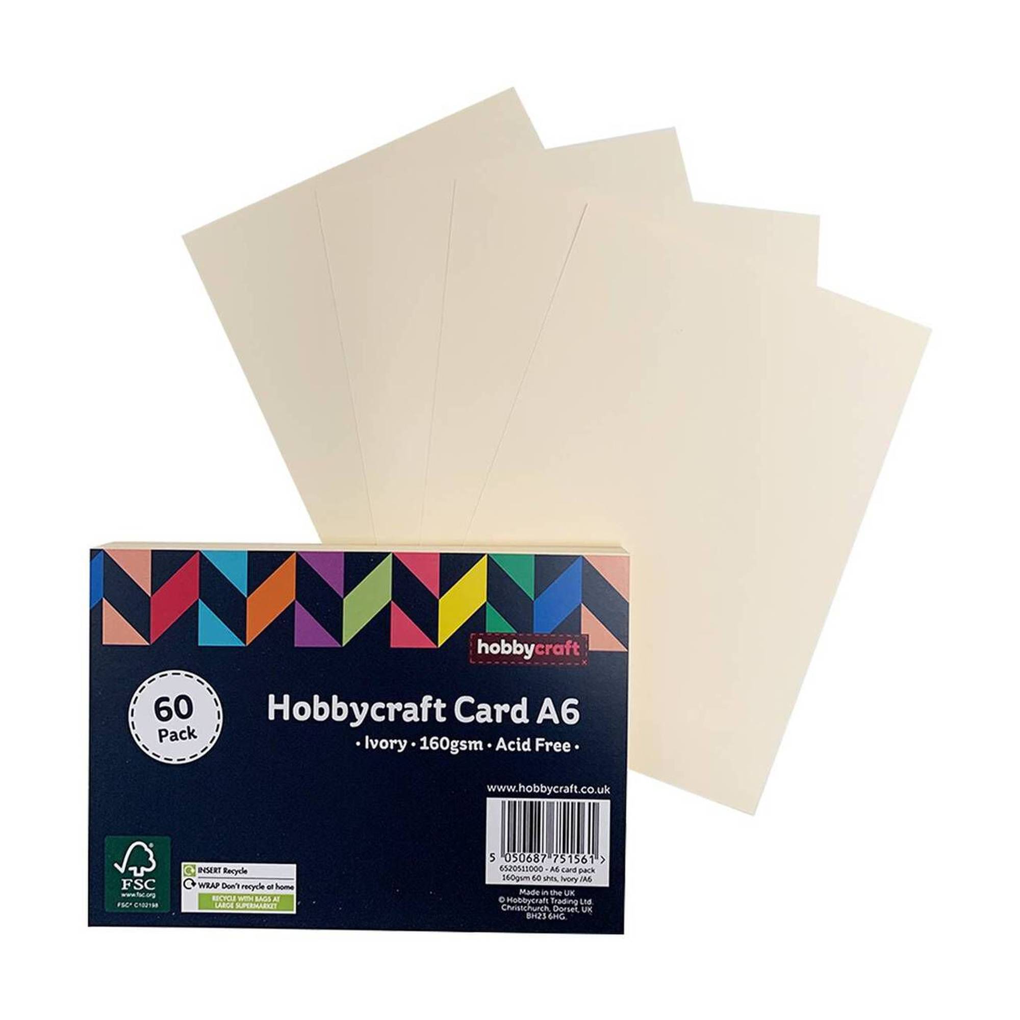Ivory Card A6 60 Pack | Hobbycraft