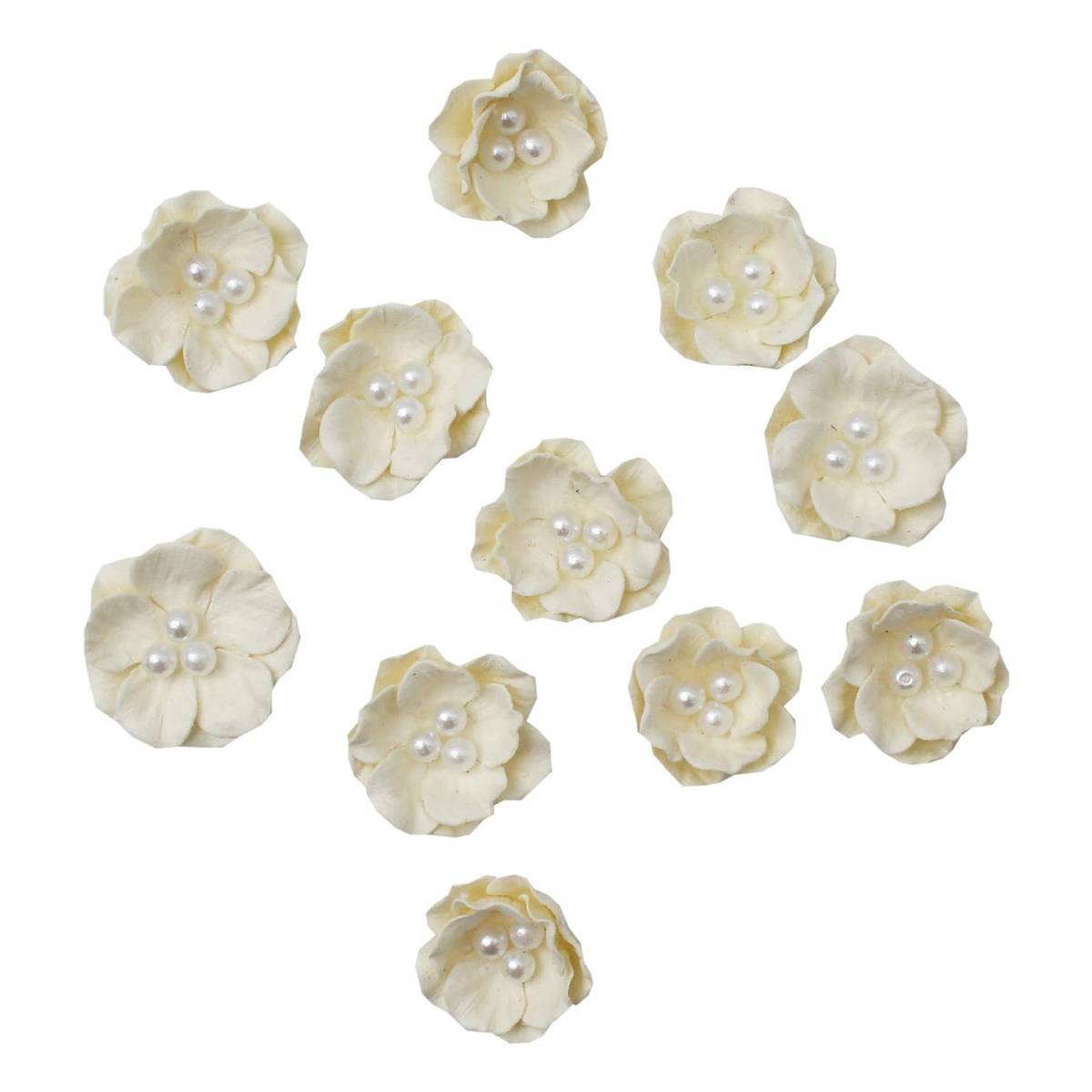 Moonlight Pearl Blossom Paper Flowers 20 Pack | Hobbycraft