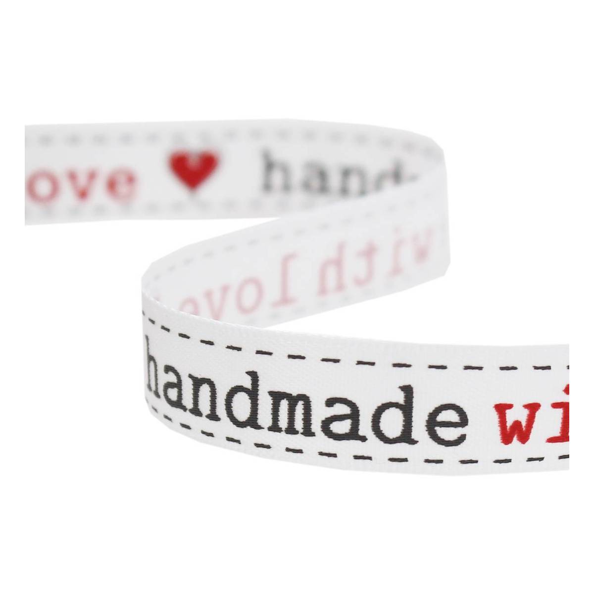 Red Handmade with Love Satin Ribbon 12mm x 4m | Hobbycraft