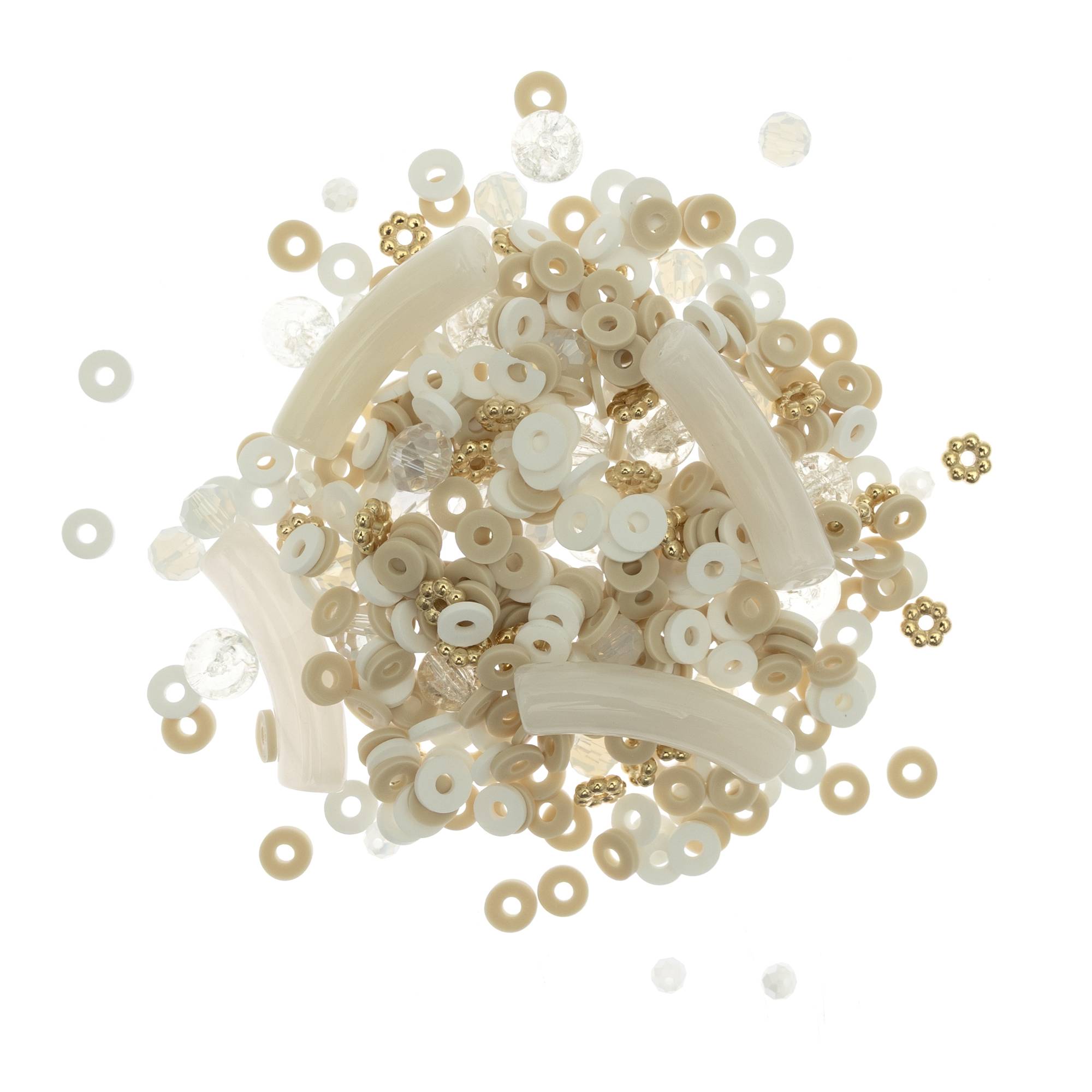 Cream and Gold Clay Beads 68g | Hobbycraft