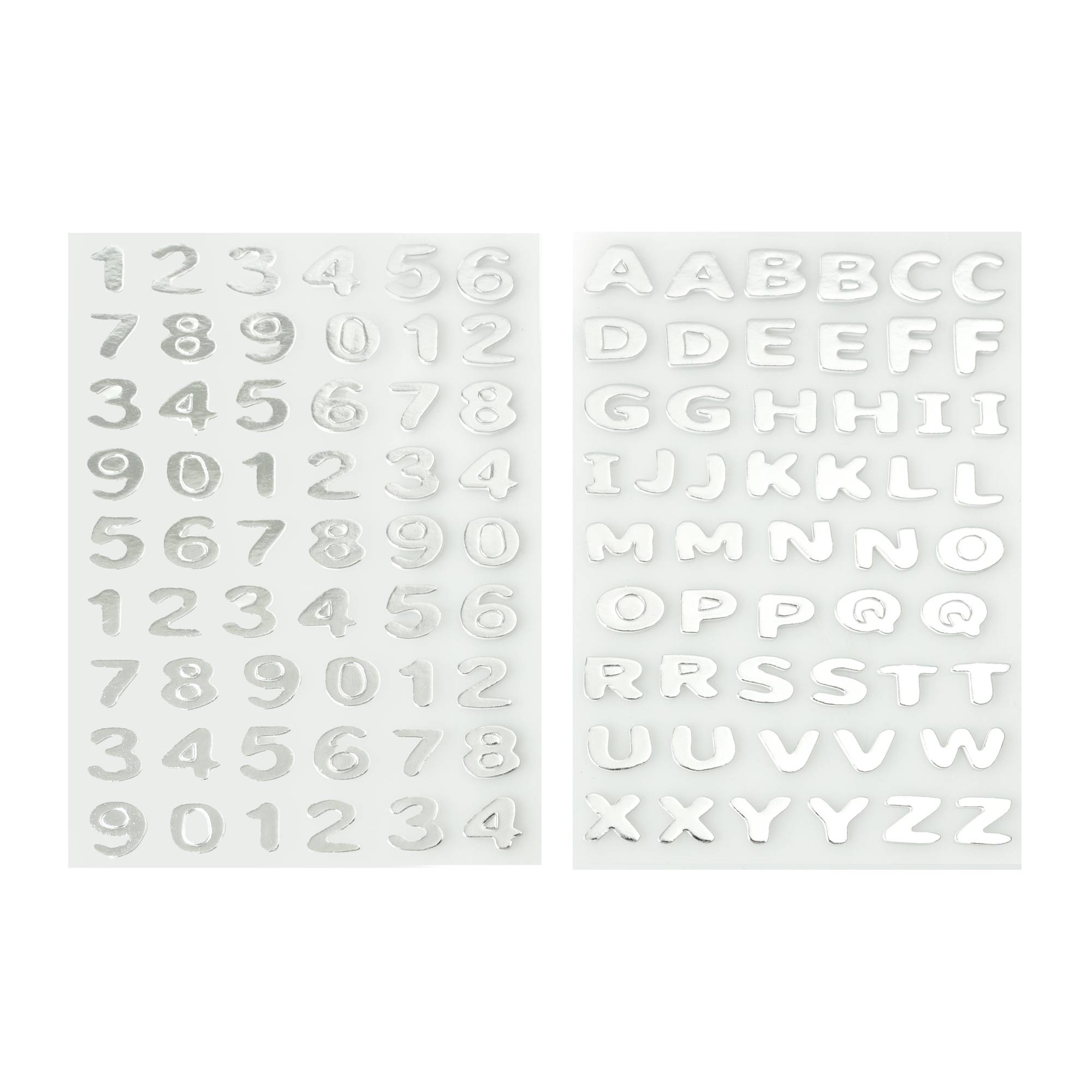 Silver Metallic Puffy Uppercase Alphabet Stickers 106 Pieces | Hobbycraft