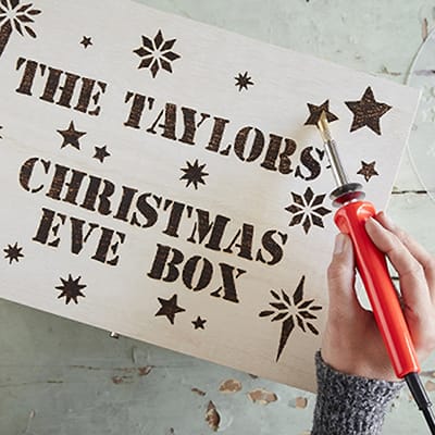How to Make a Stencilled Pyrography Christmas Eve Box | Hobbycraft
