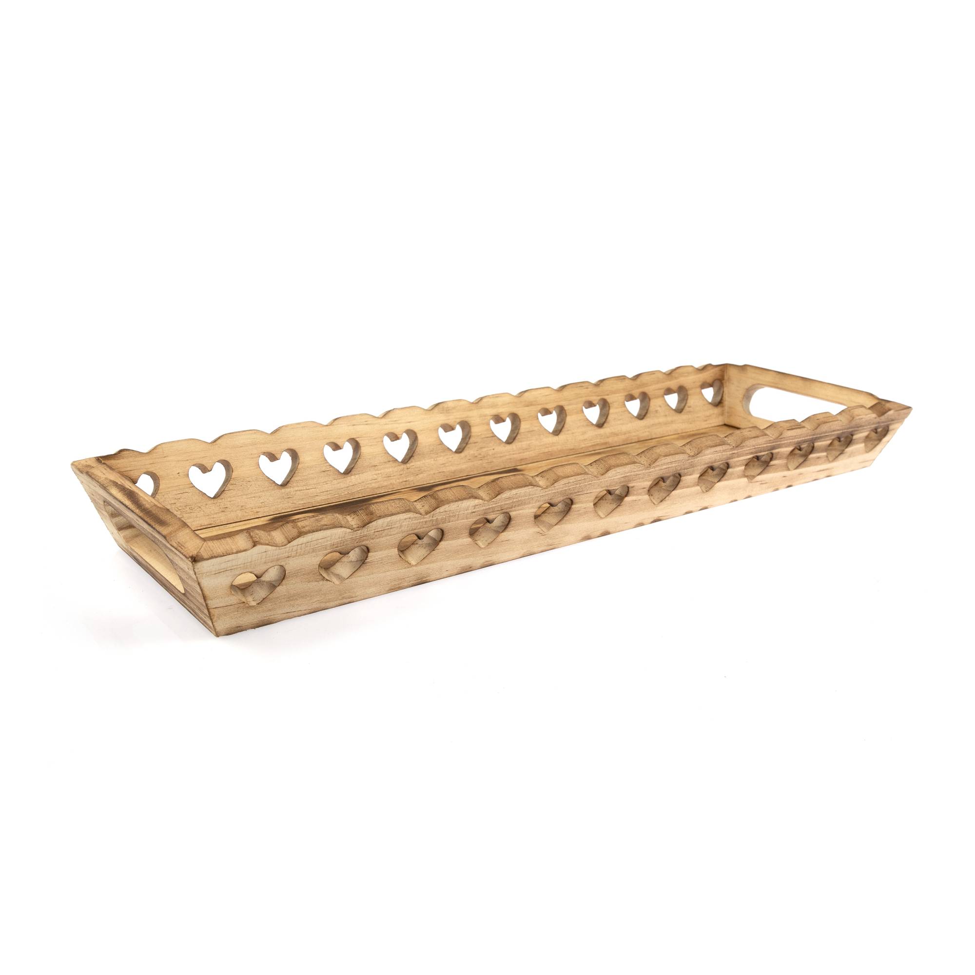 Wooden Heart Tray 40cm x 13cm x 4cm | Hobbycraft