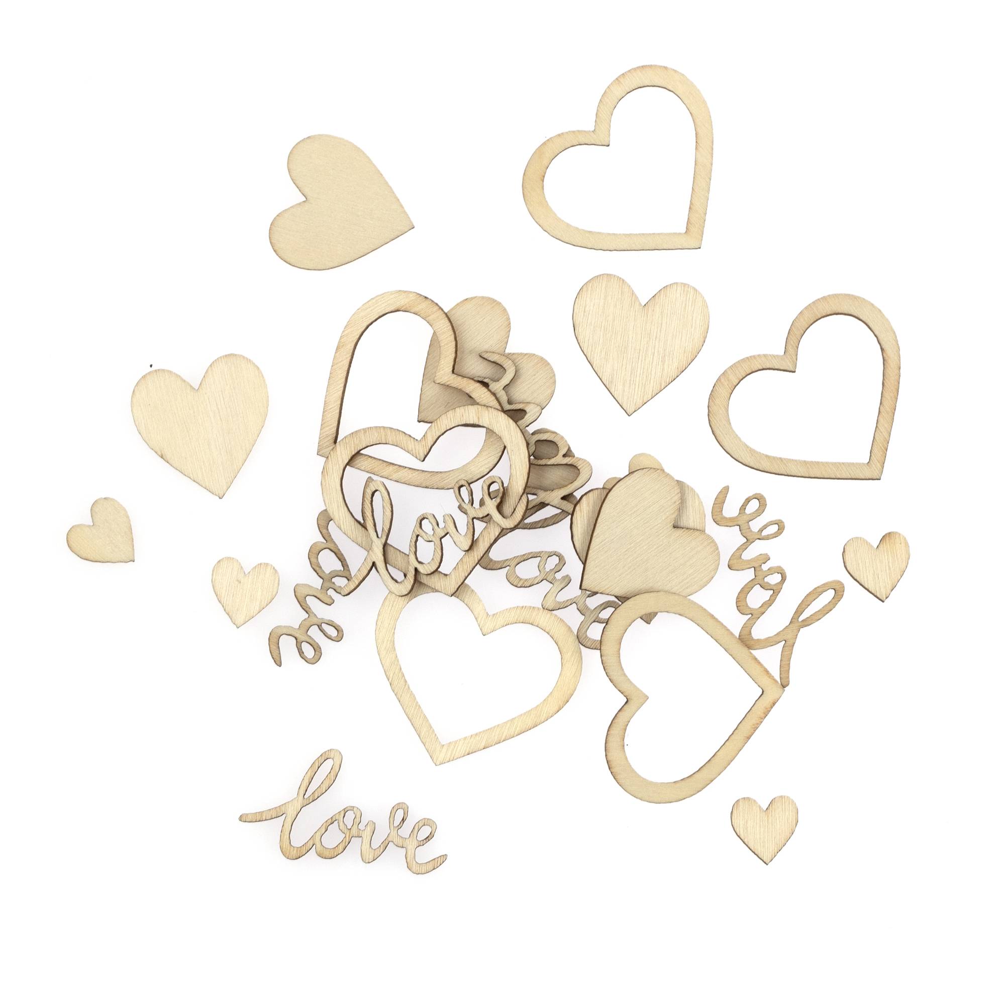 Wooden Love Confetti 24 Pieces | Hobbycraft