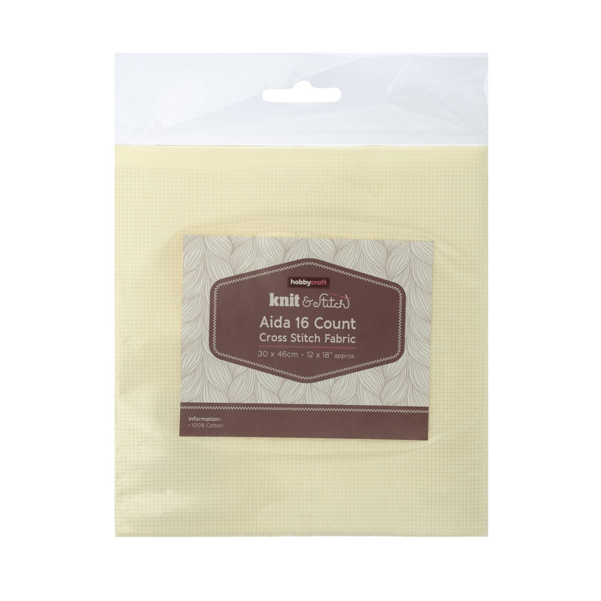 Ivory 16 Count Aida Fabric 30cm x 46cm | Hobbycraft