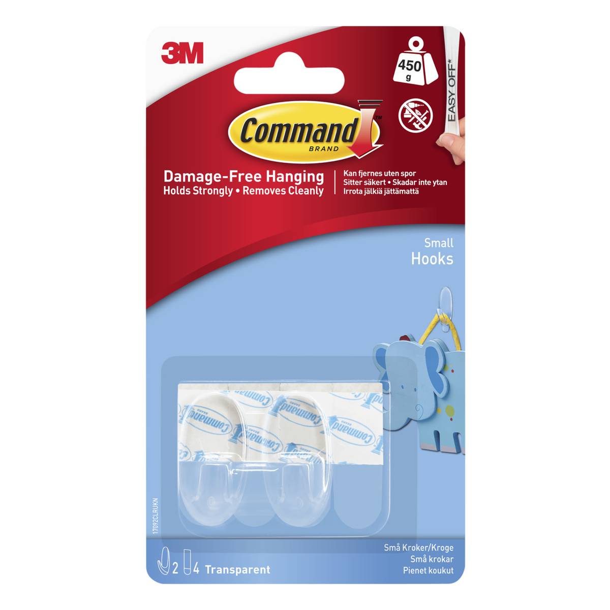 Command Small Clear Hooks with Clear Strips 2 Pack | Hobbycraft