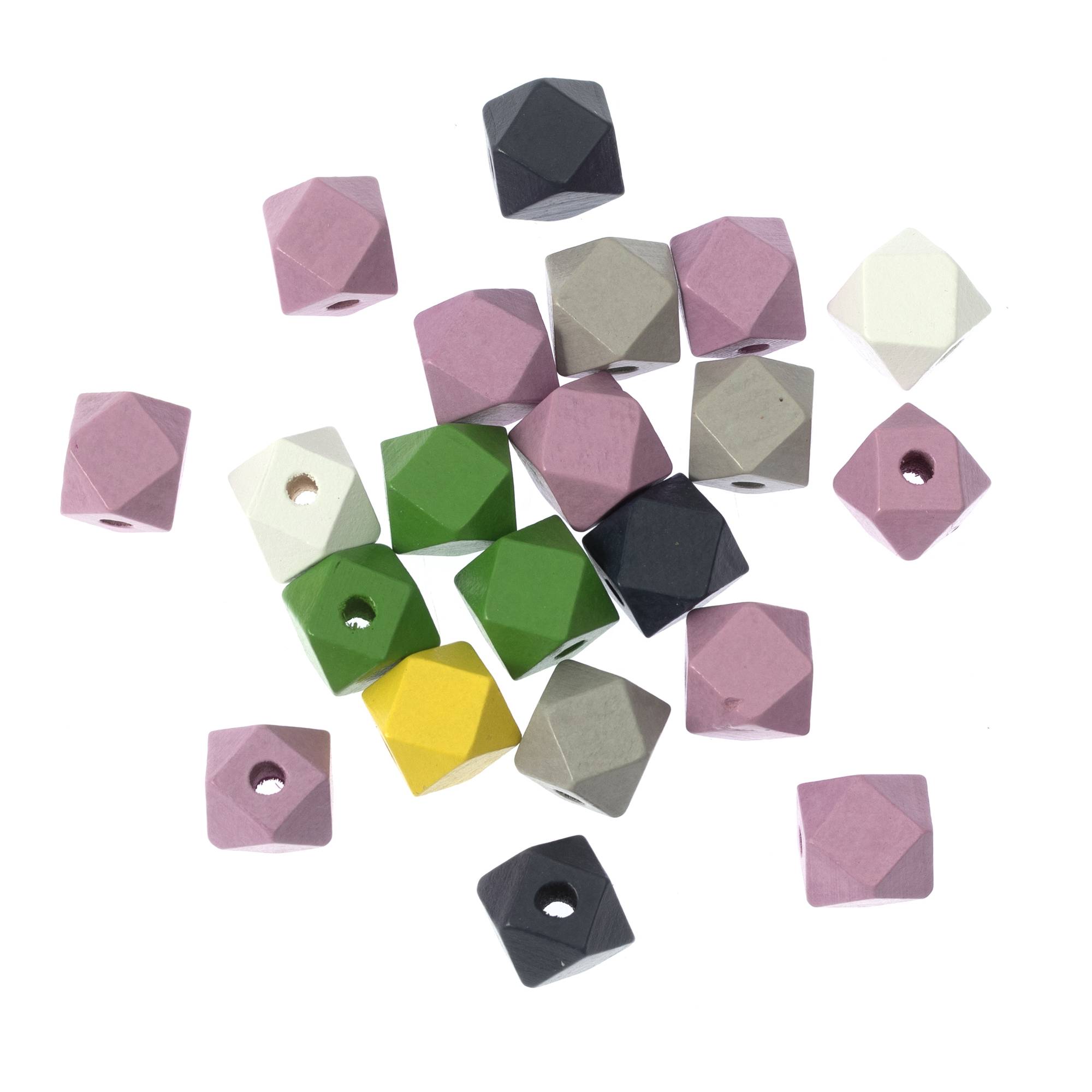 Mixed Wooden Geometric Beads 40g | Hobbycraft