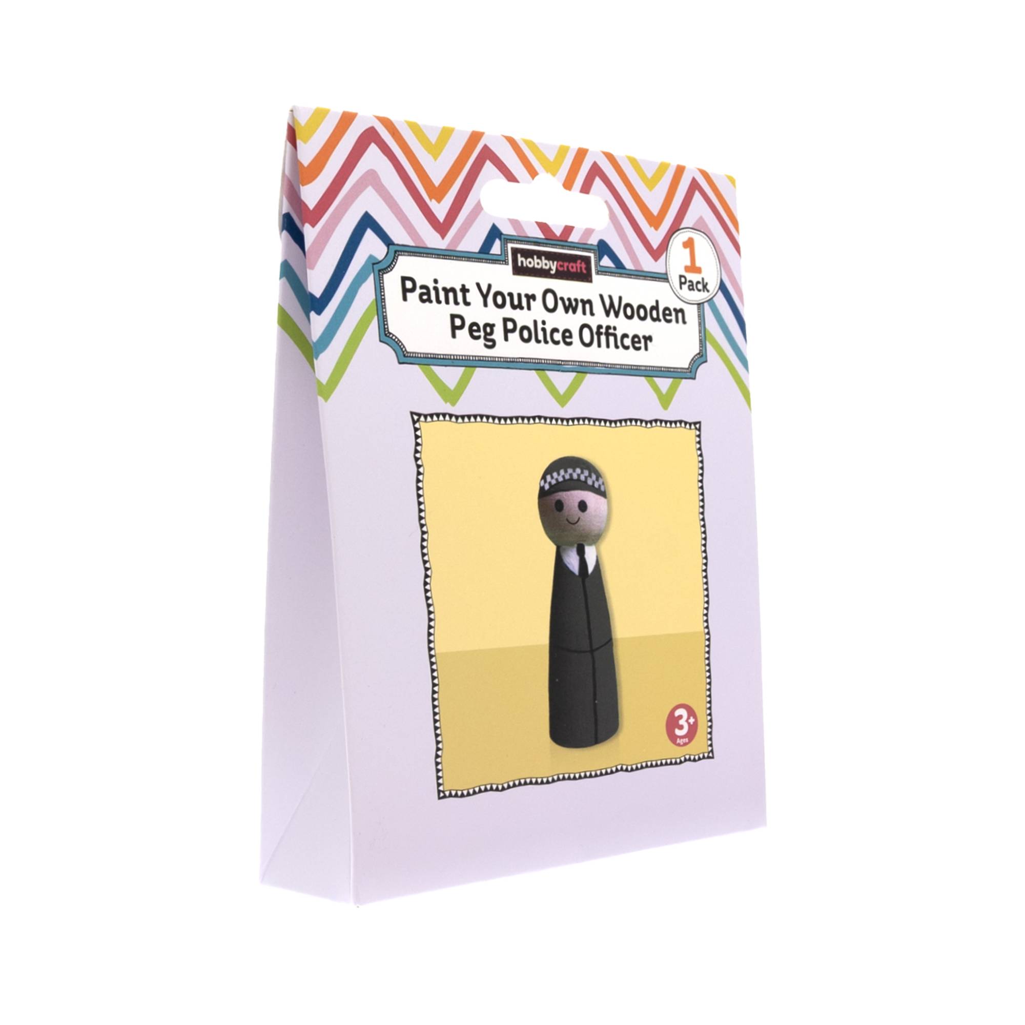 Paint Your Own Wooden Peg Police Officer Kit | Hobbycraft