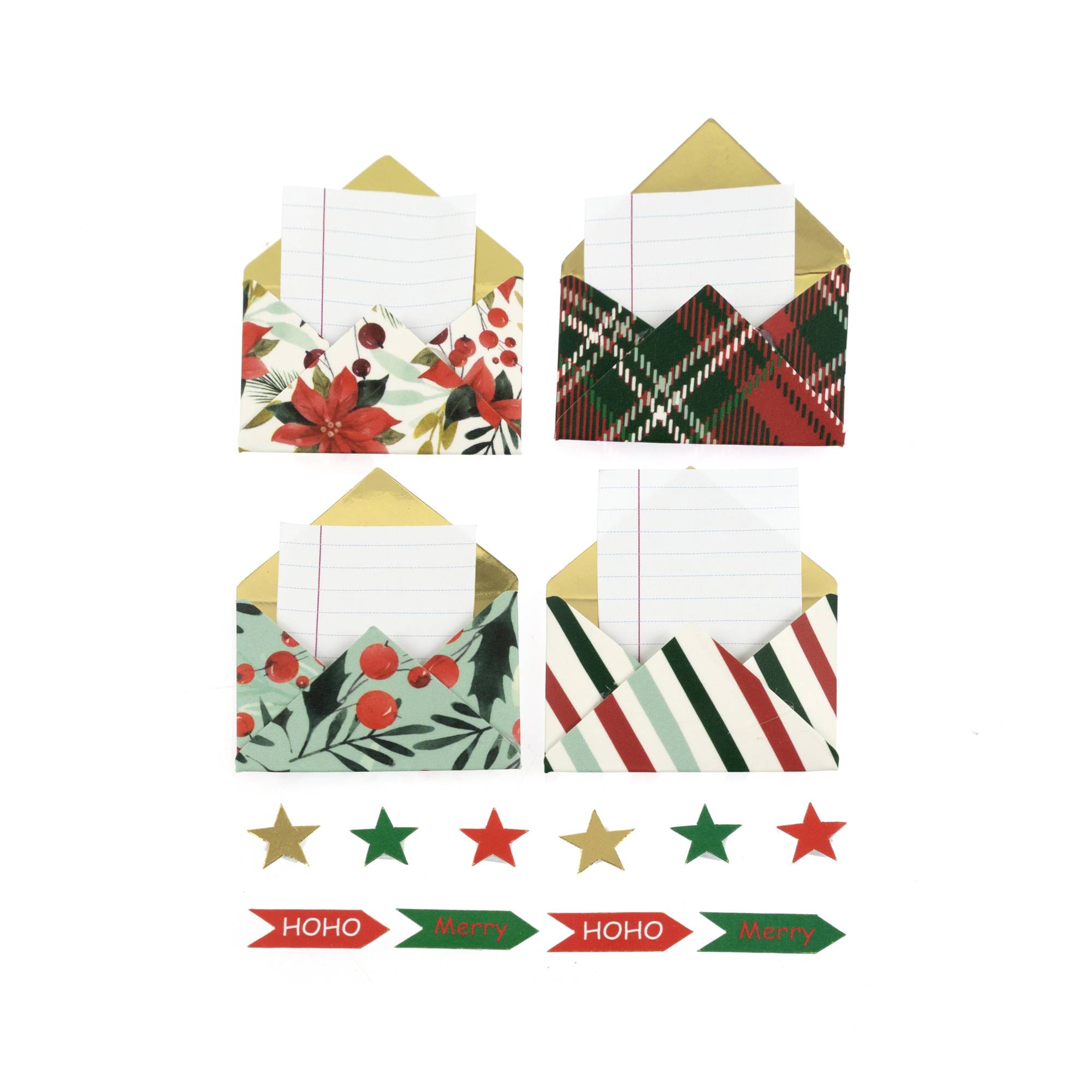3D Christmas Envelope Stickers 4 Pack | Hobbycraft