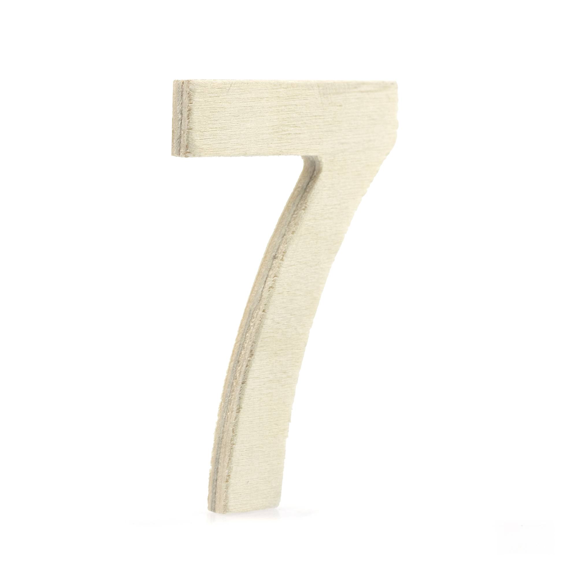 Small Wooden Number 7 6.5cm | Hobbycraft