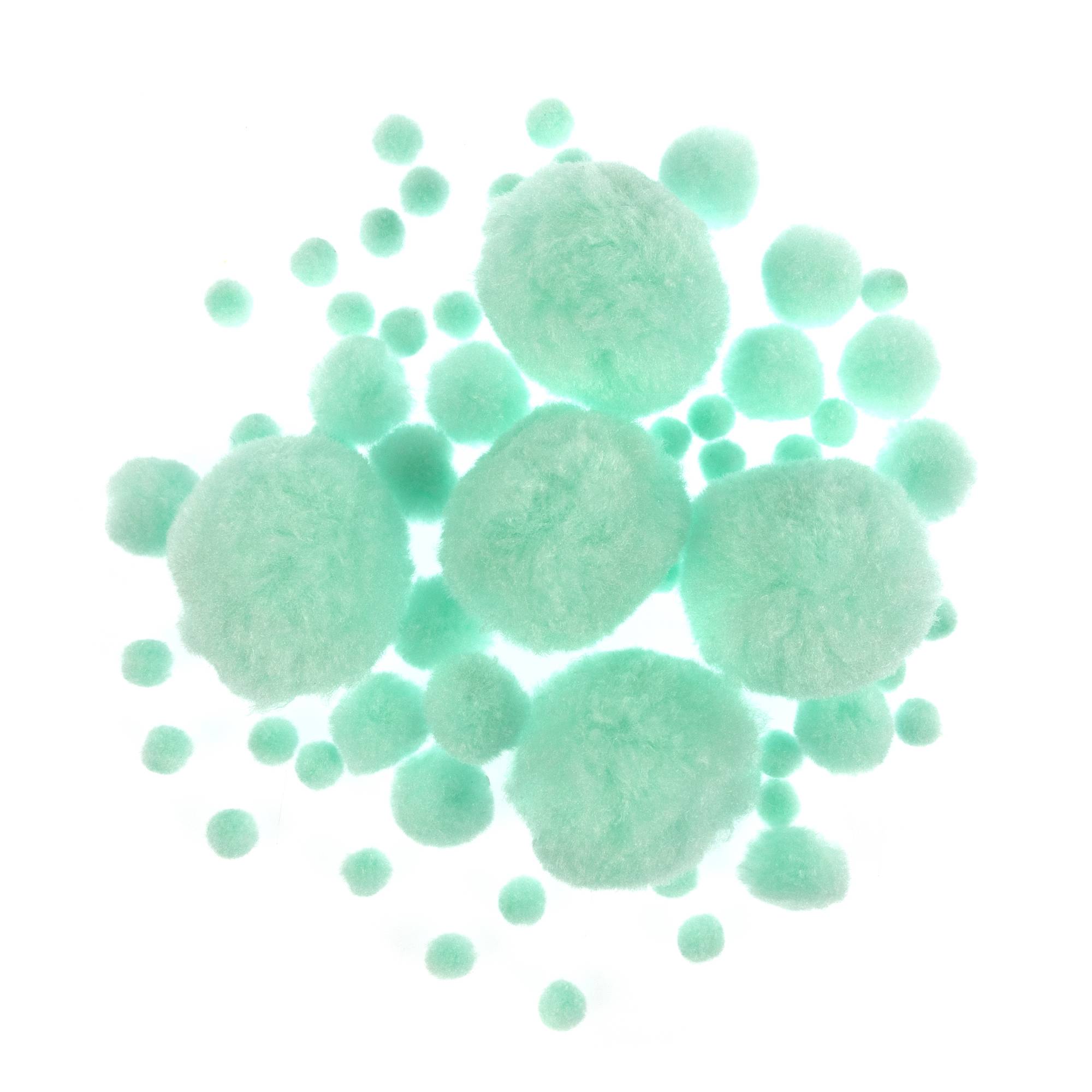 Mint Pom Poms 60 Pack | Hobbycraft