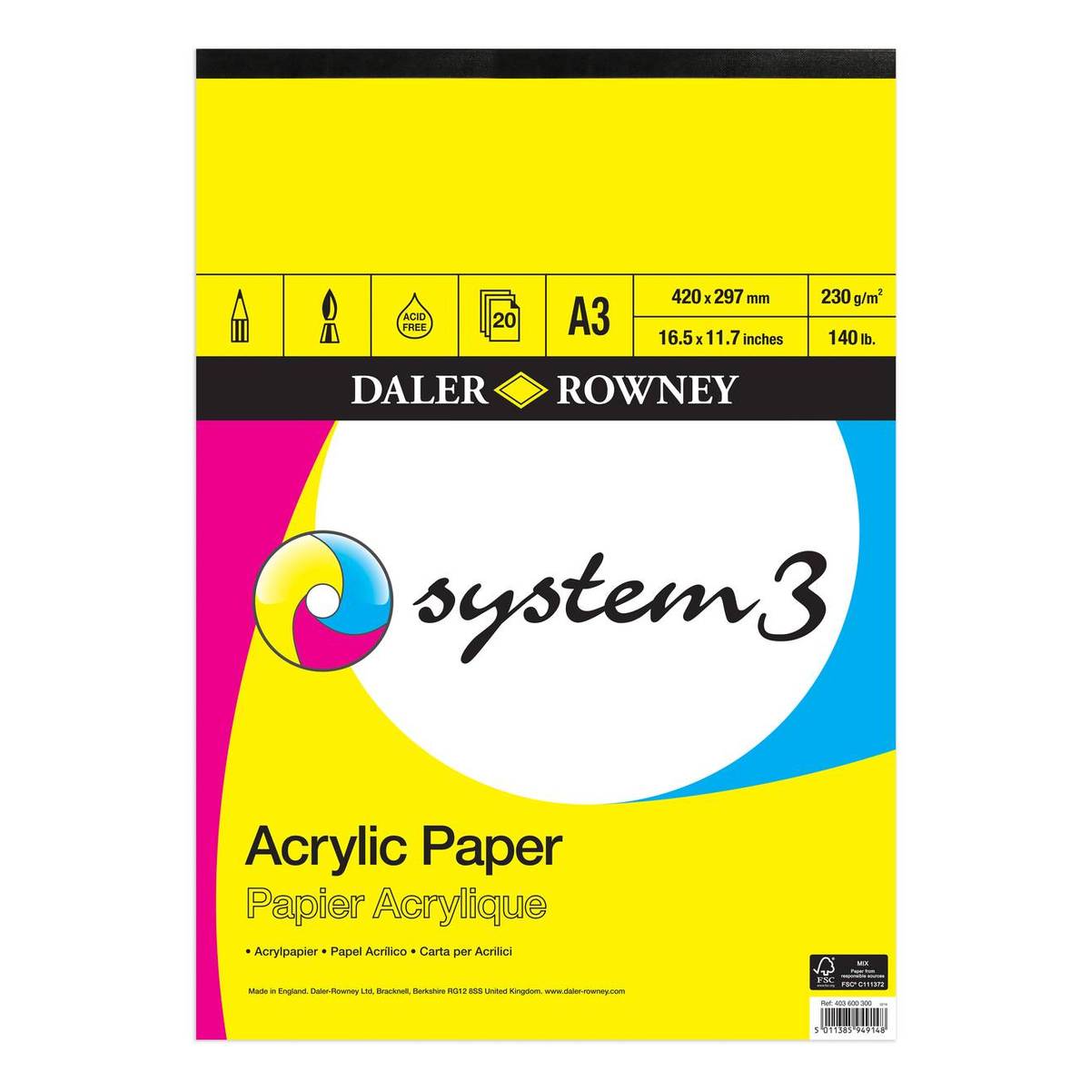 Daler-Rowney System3 A3 Acrylic Paper Pad | Hobbycraft
