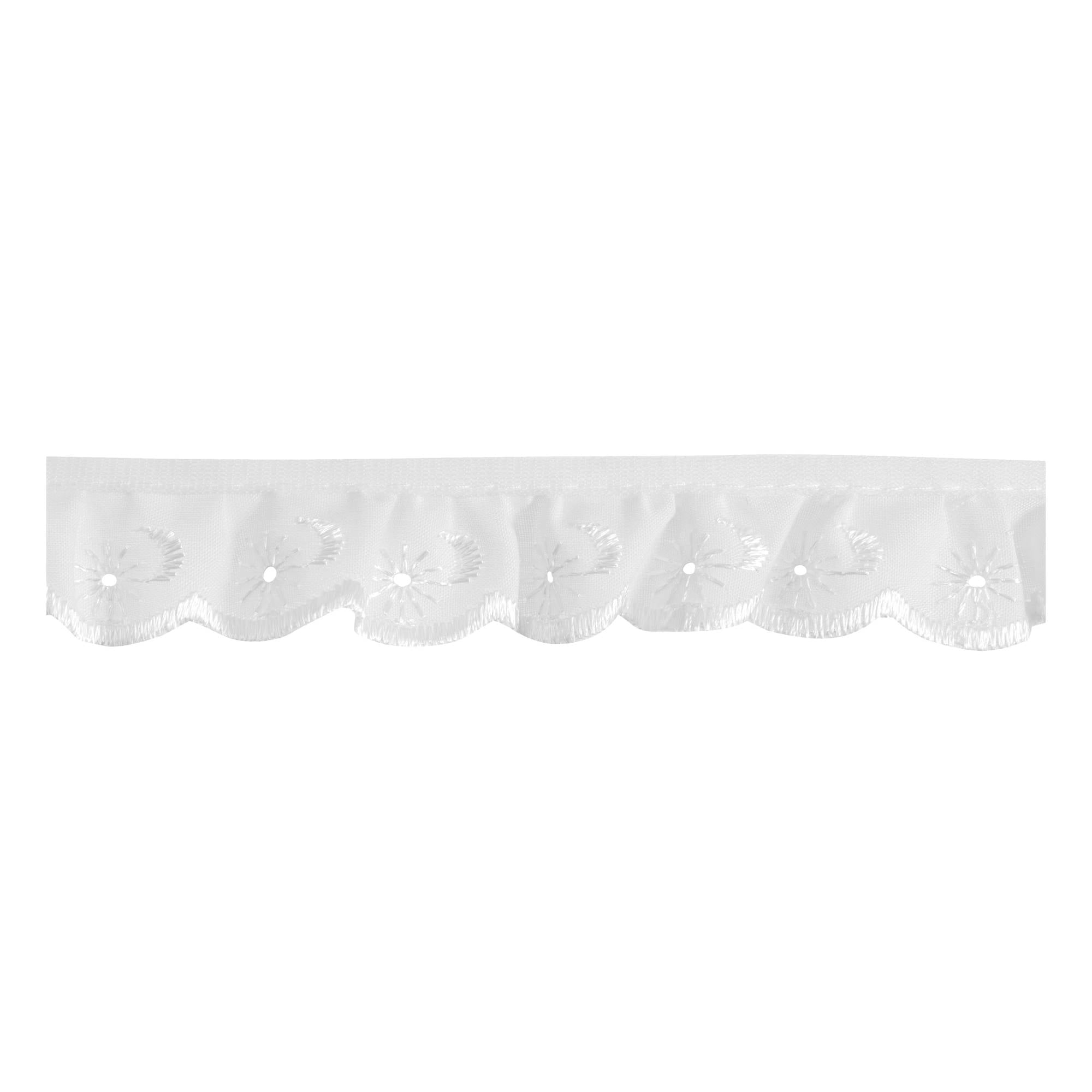 White 25mm Frilled Broderie Anglaise Lace Trim by the Metre | Hobbycraft