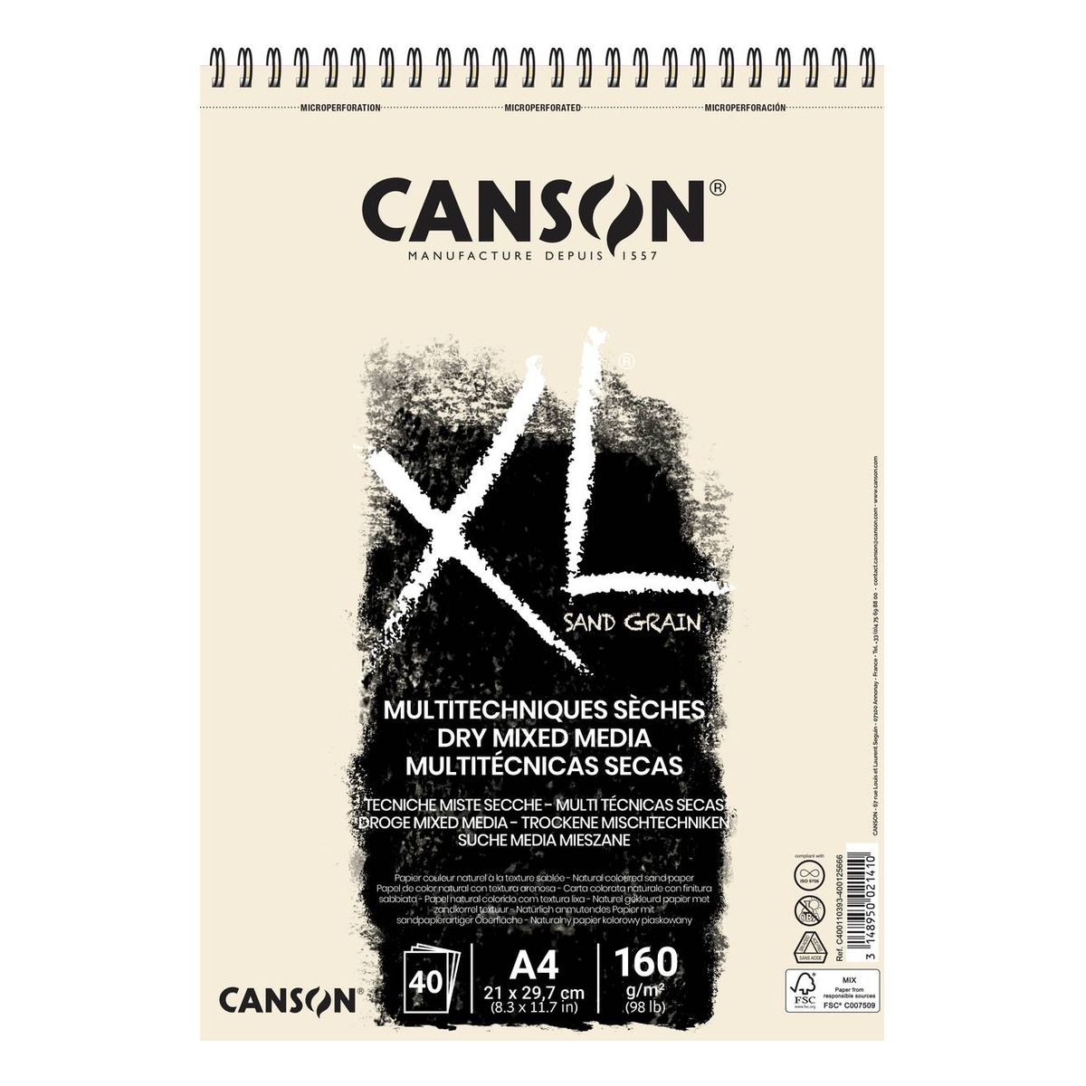 Canson Sand Grain Natural Mixed Media Paper A4 40 Sheets | Hobbycraft