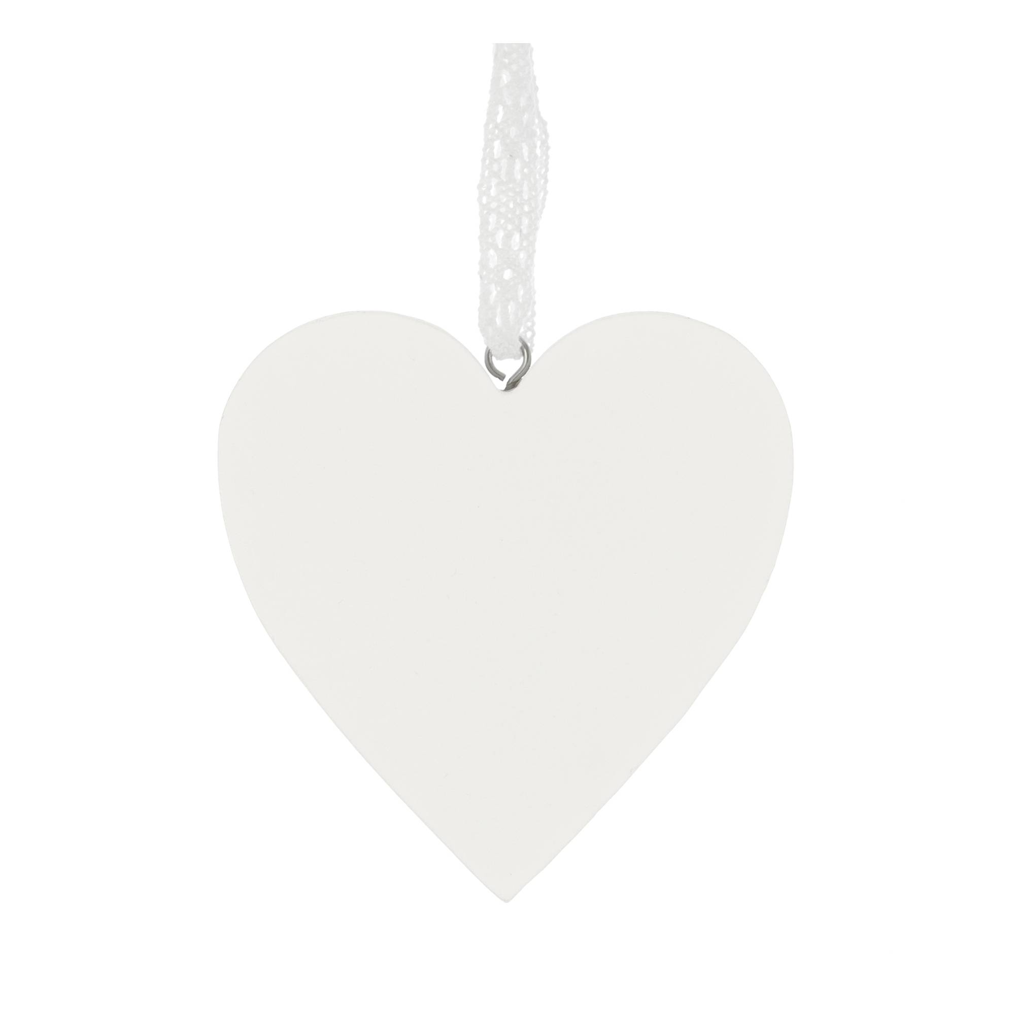 White Wooden Heart Decoration 10cm | Hobbycraft
