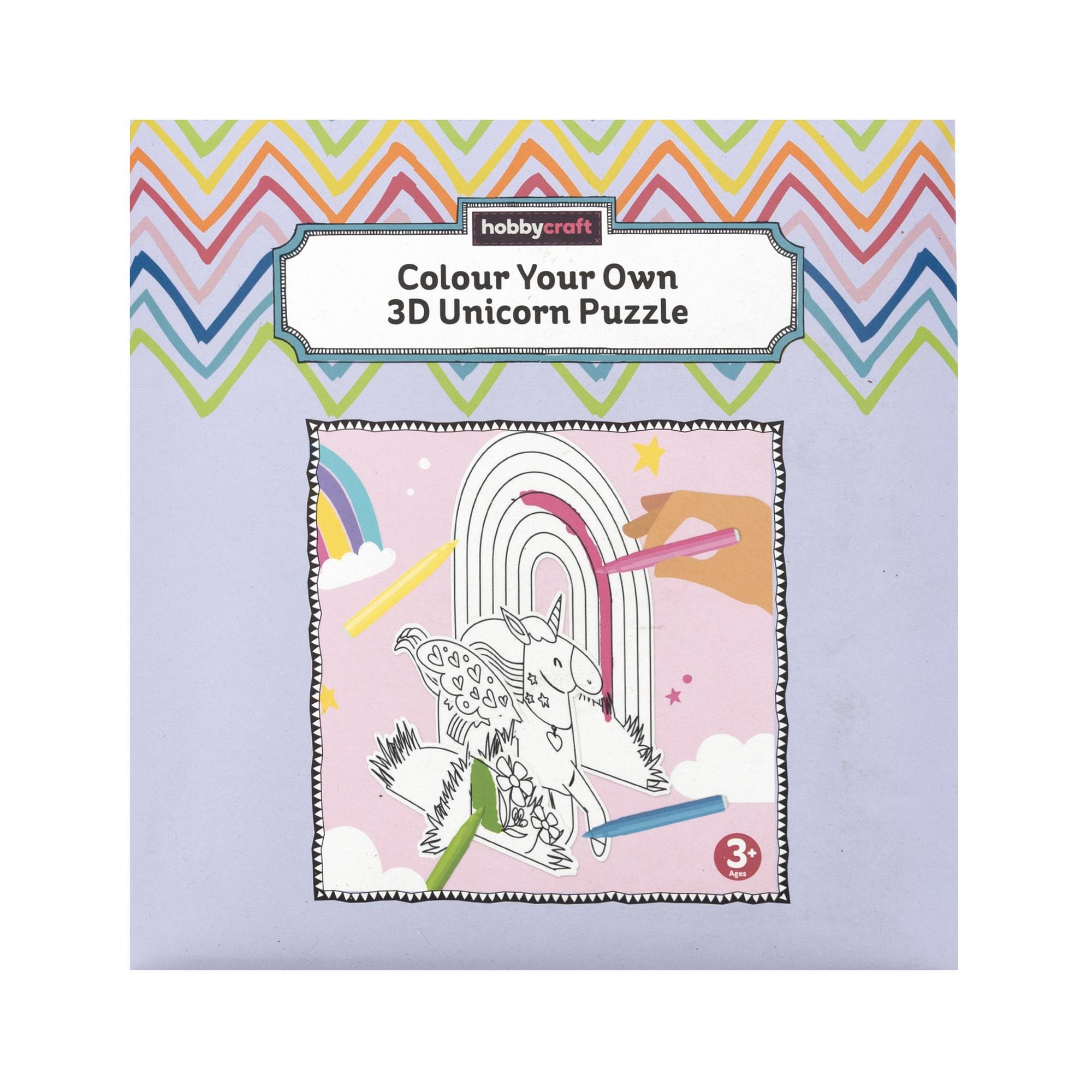 Colour Your Own 3D Unicorn Puzzle Kit | Hobbycraft