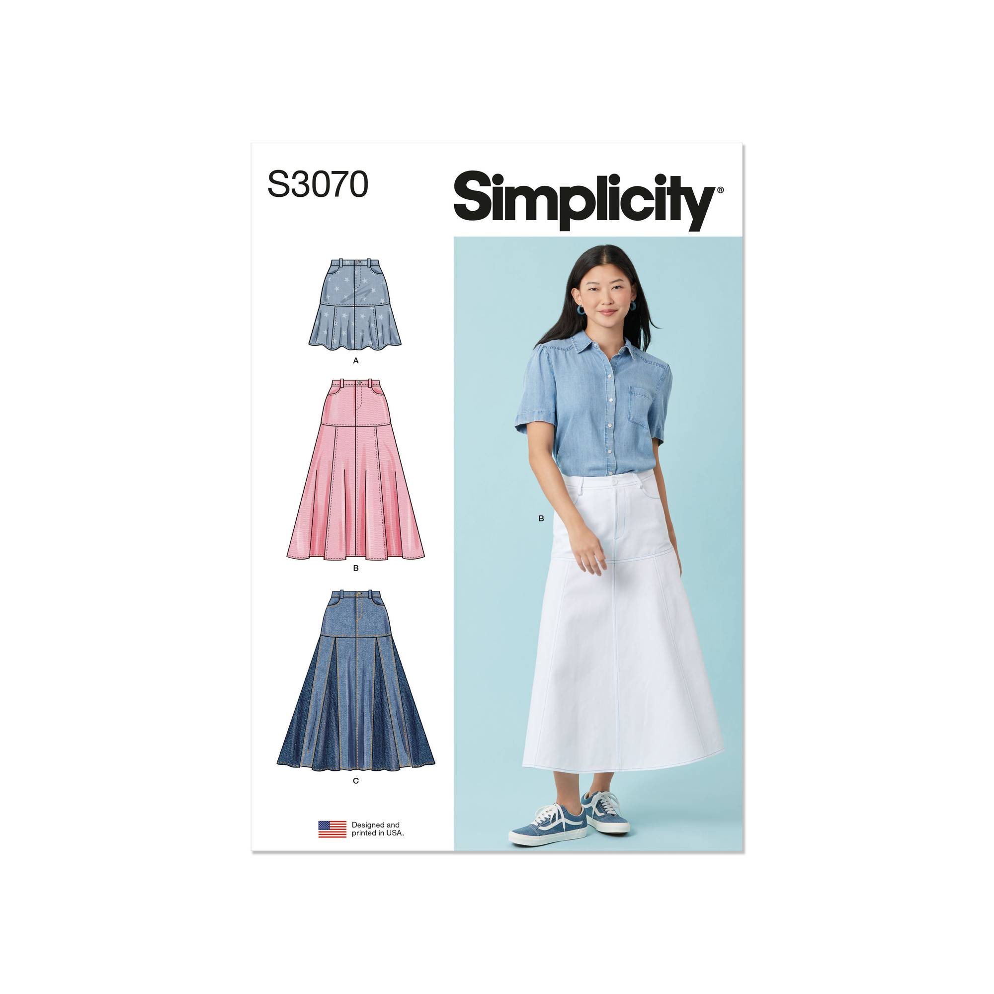 Simplicity Women’s Skirt Sewing Pattern S3070 (18-26) | Hobbycraft