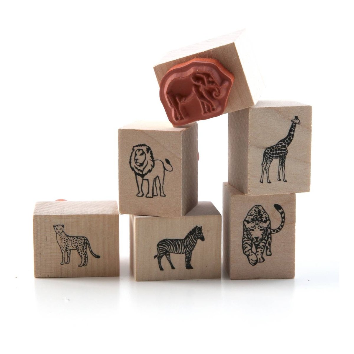 Safari Wooden Stamp Set 6 Pieces | Hobbycraft