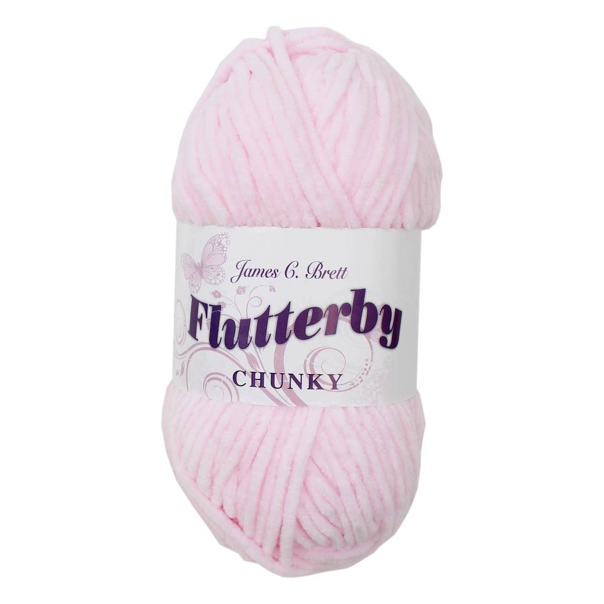 James C Brett Baby Pink Flutterby Chunky Yarn 100 g | Hobbycraft