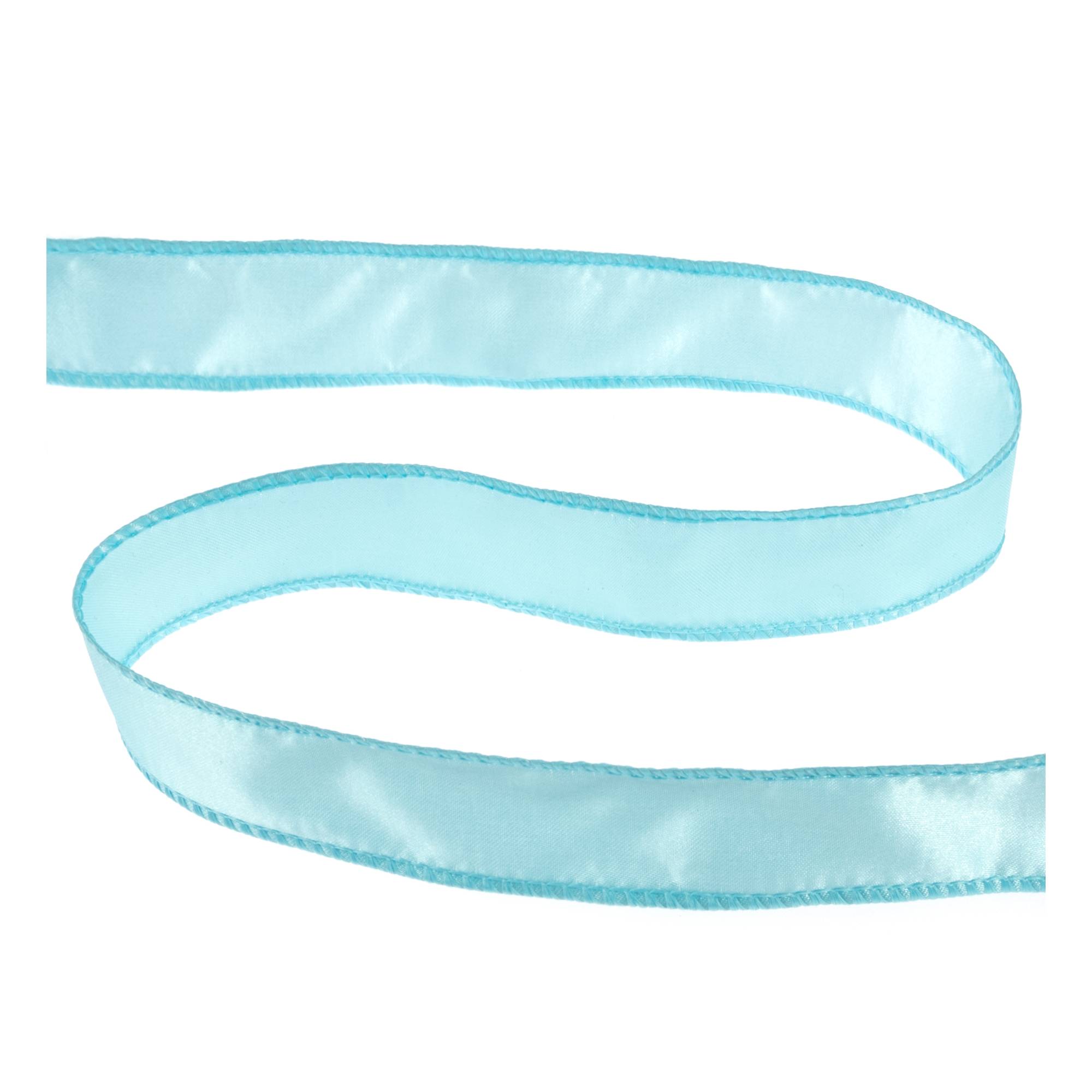 Aqua Wire Edge Satin Ribbon 25mm x 3m | Hobbycraft