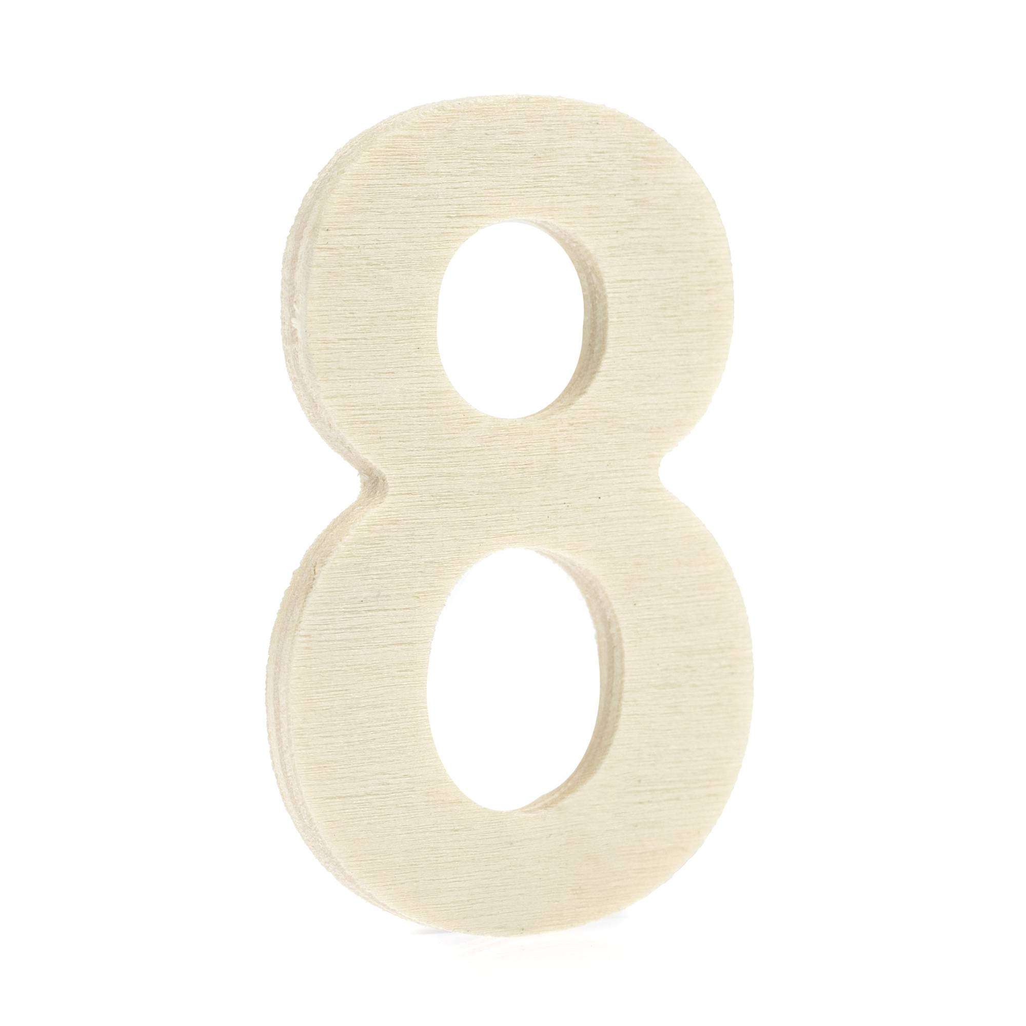 Small Wooden Number 8 6.5cm | Hobbycraft