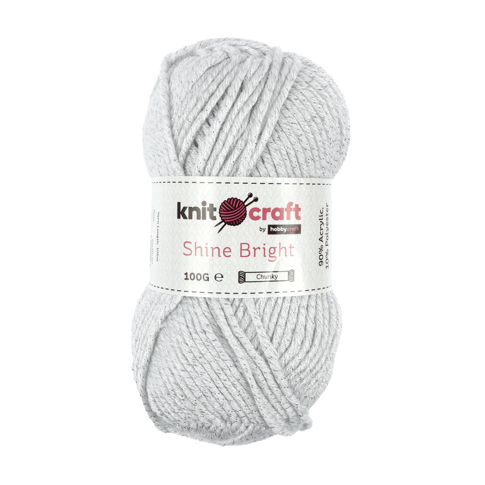 Knitcraft Silver Shine Bright Chunky Yarn 100g | Hobbycraft