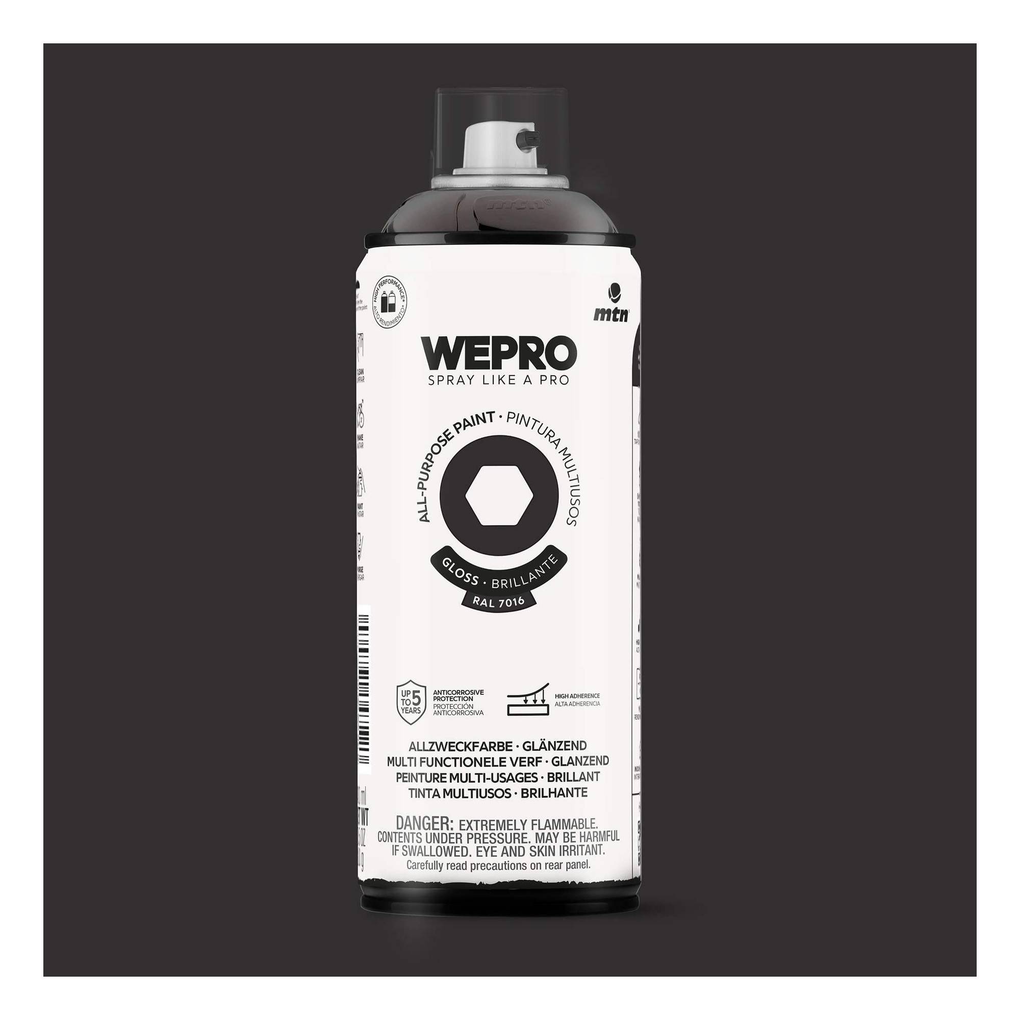 MTN WEPRO Apolo Grey Gloss All-Purpose Paint 400ml | Hobbycraft