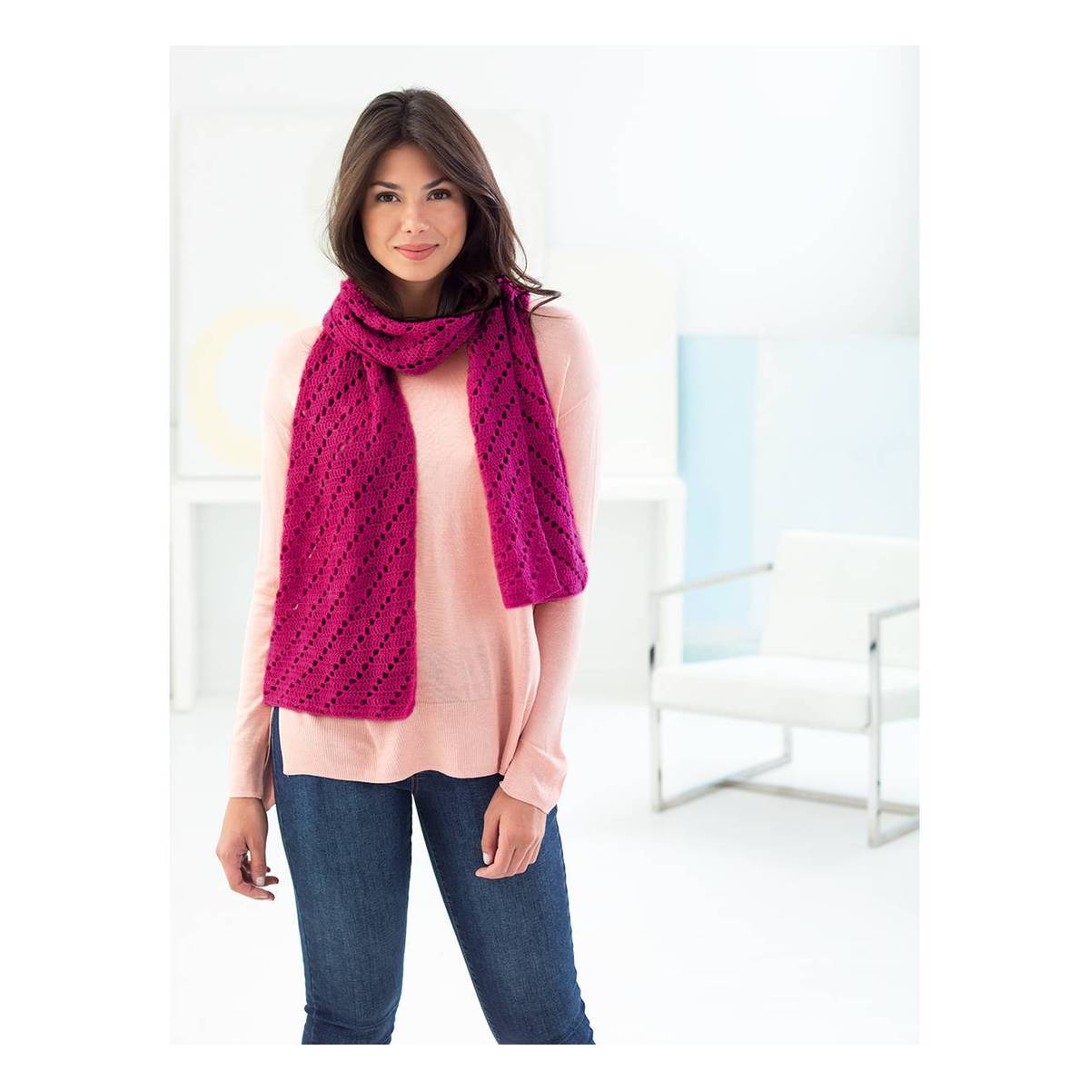 FREE PATTERN Lion Brand Diagonal Eyelets Shawl L70166 | Hobbycraft