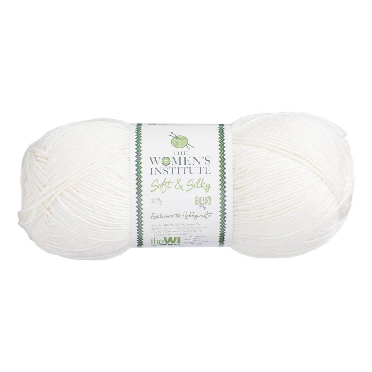 Women's Institute Cream Soft and Silky 4 Ply Yarn 100g | Hobbycraft