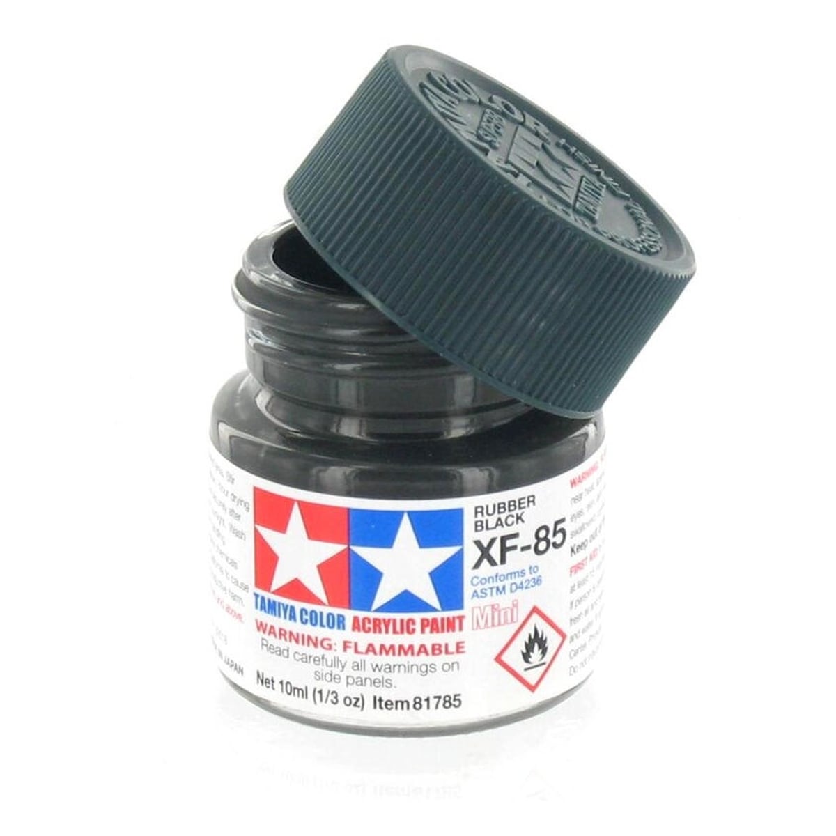 Tamiya Colour Acrylic Paint XF-85 Rubber Black 10ml | Hobbycraft