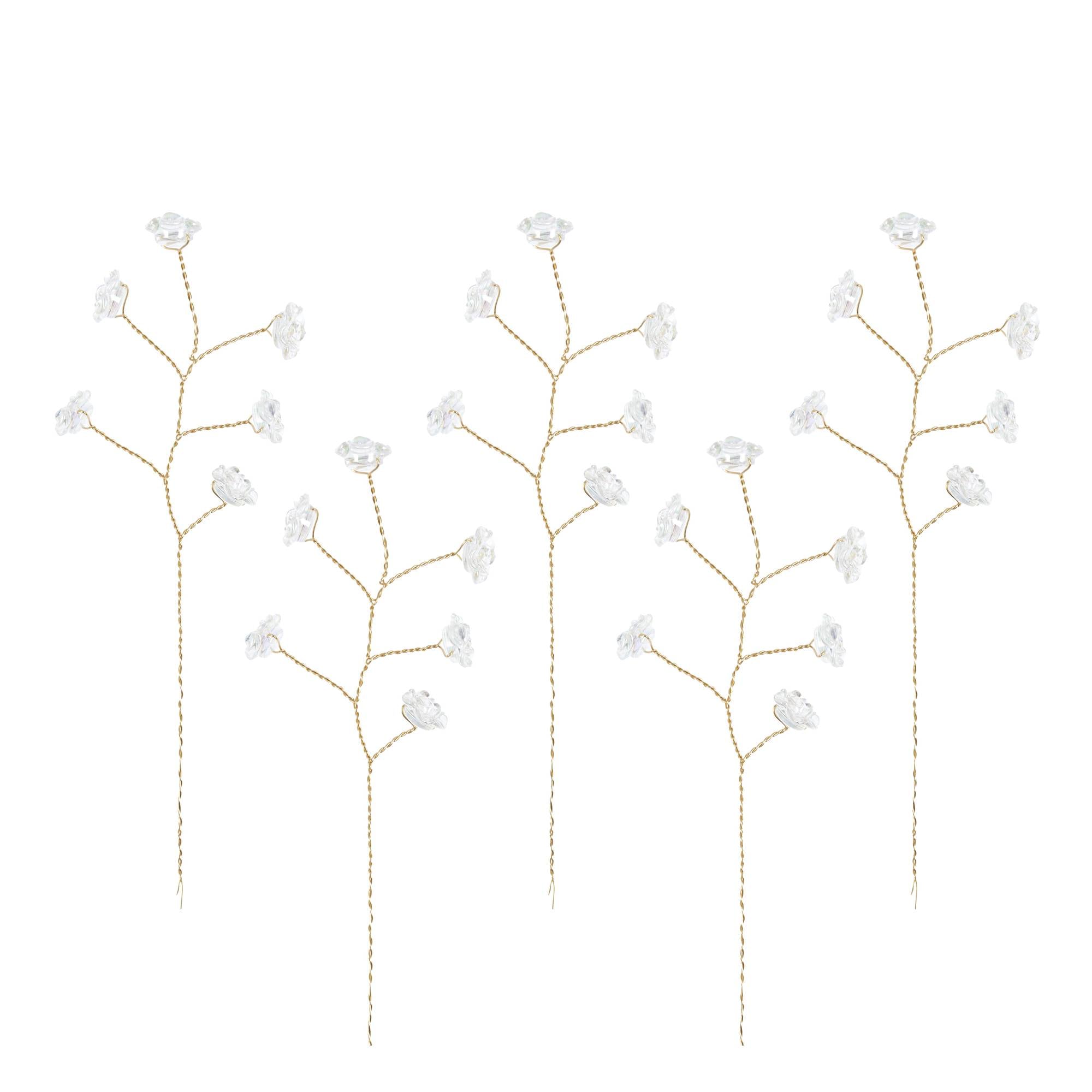 Iridescent Beaded Branch Wired Picks 5 Pieces | Hobbycraft
