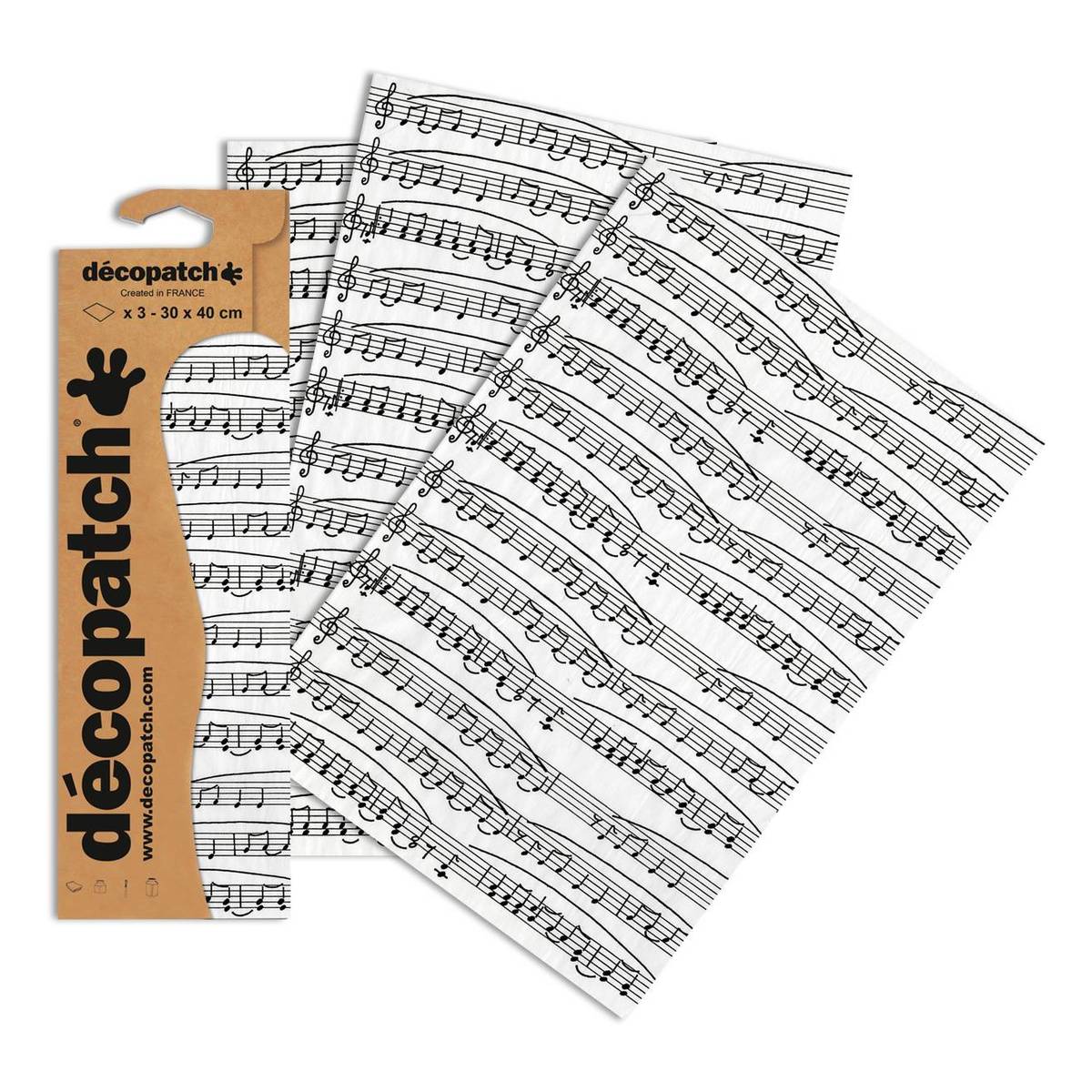 Decopatch Music Notes Paper 3 Sheets | Hobbycraft