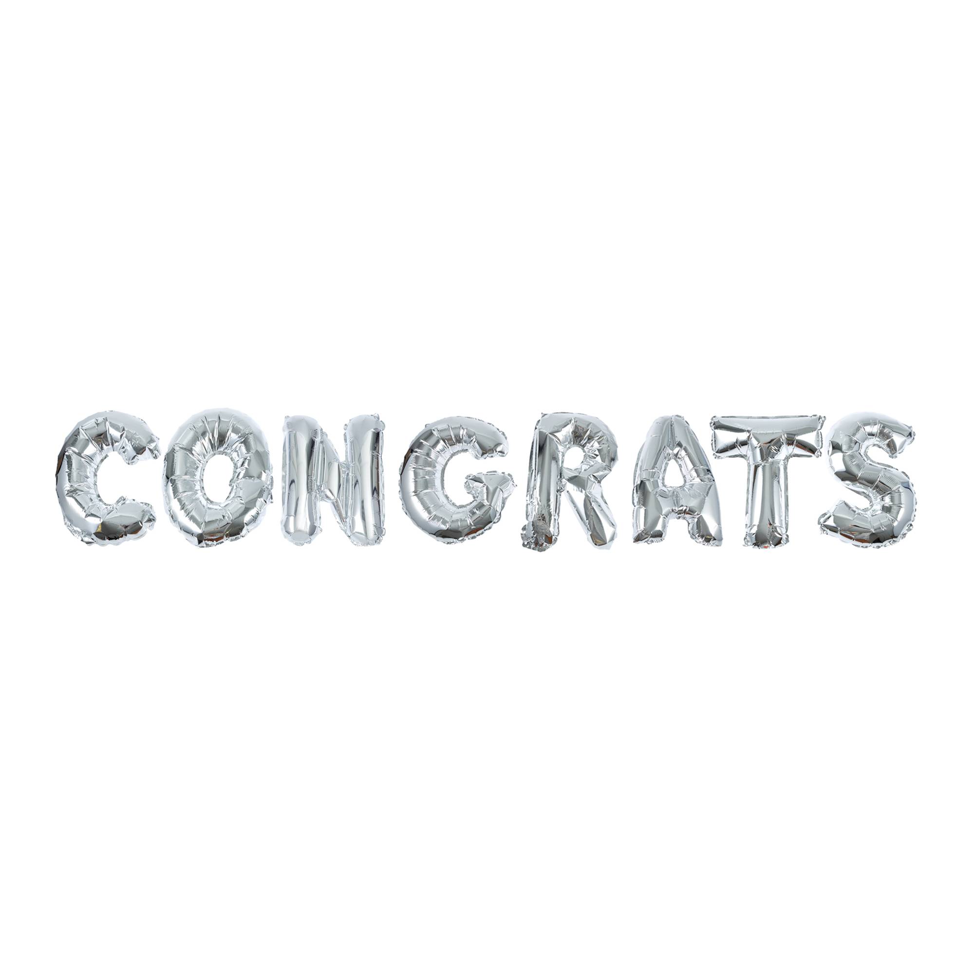 Silver Congrats Foil Balloon Set | Hobbycraft