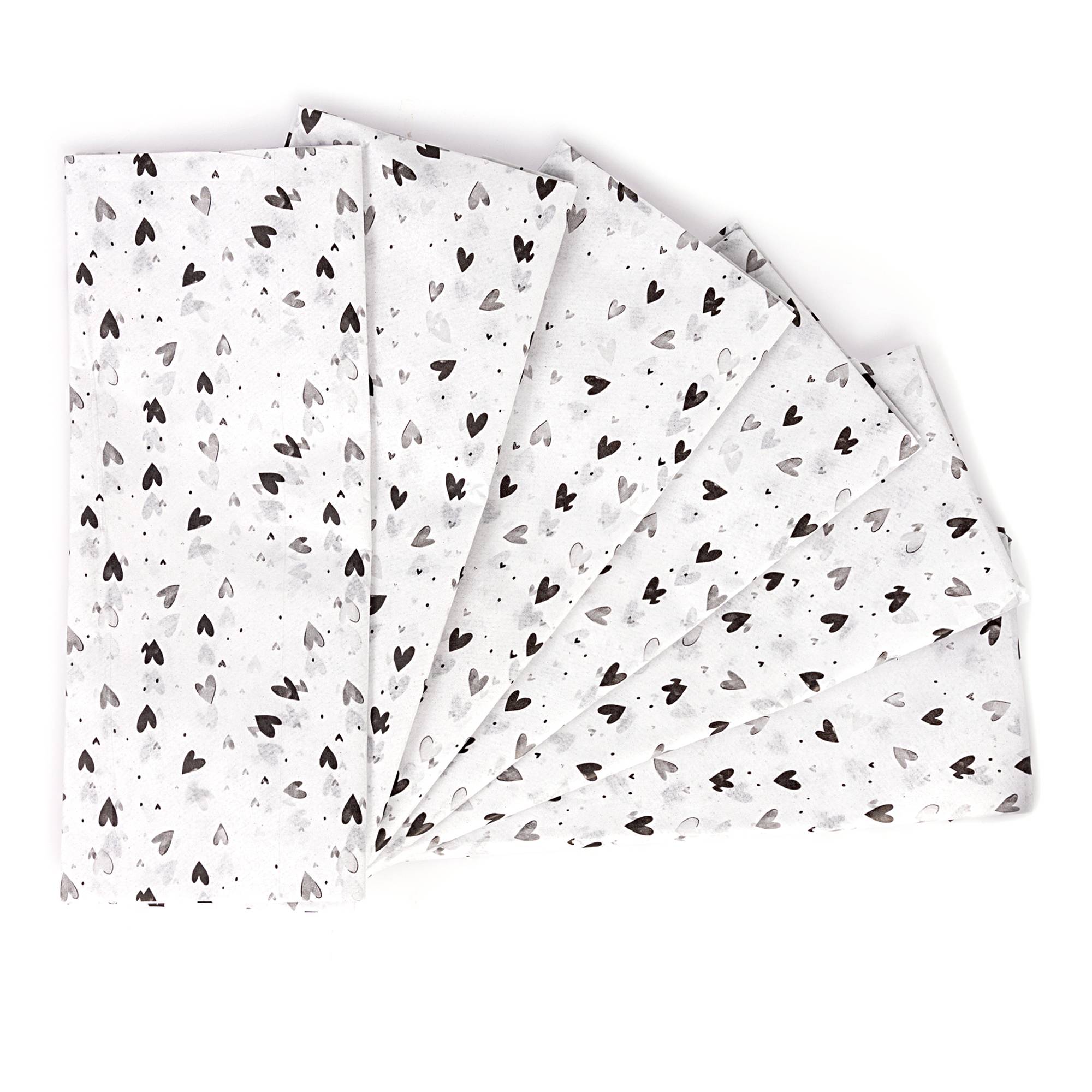 Grey Heart Printed Tissue Paper 50cm x 75cm 6 Pack | Hobbycraft