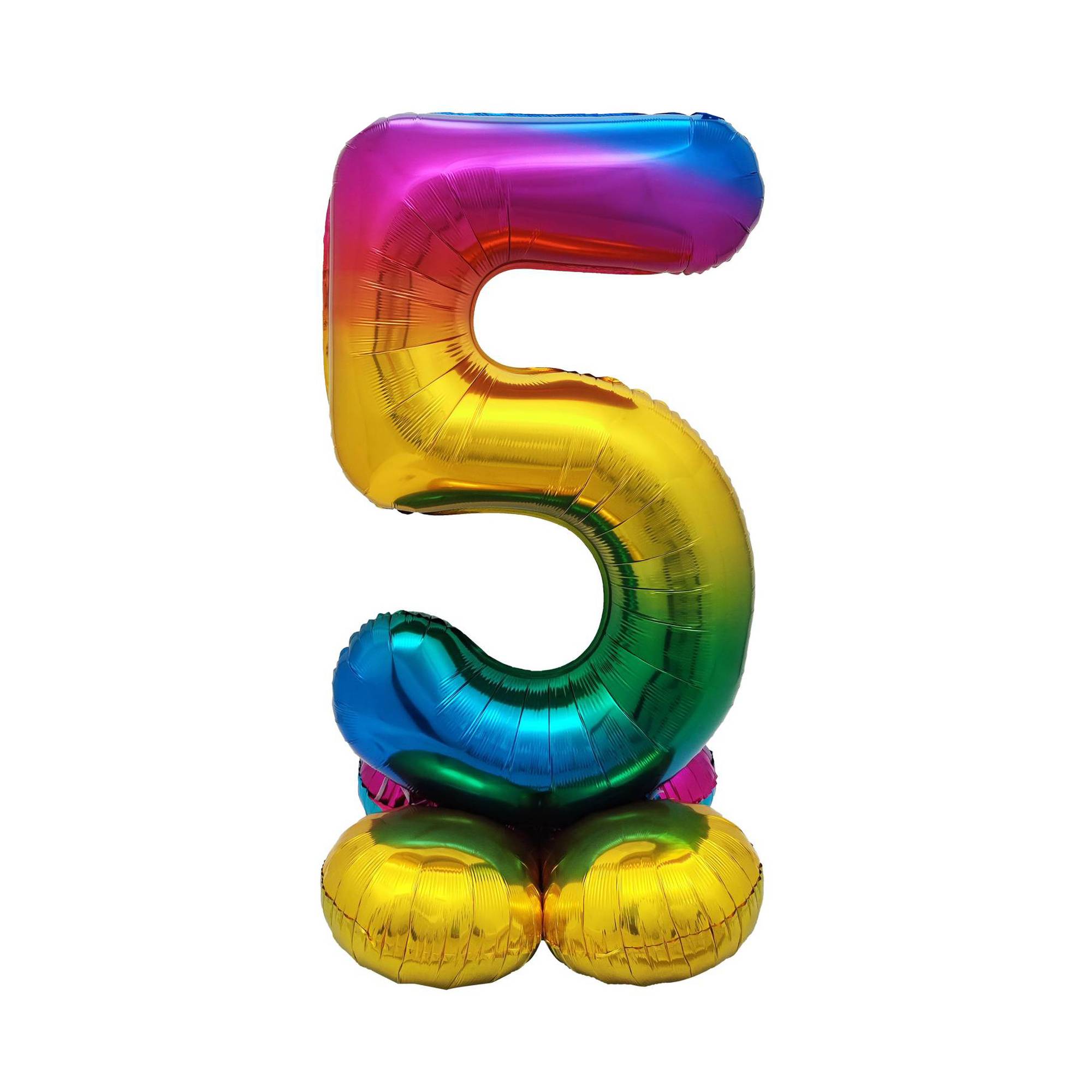 Standing Multicoloured Number 5 Balloon 90cm | Hobbycraft