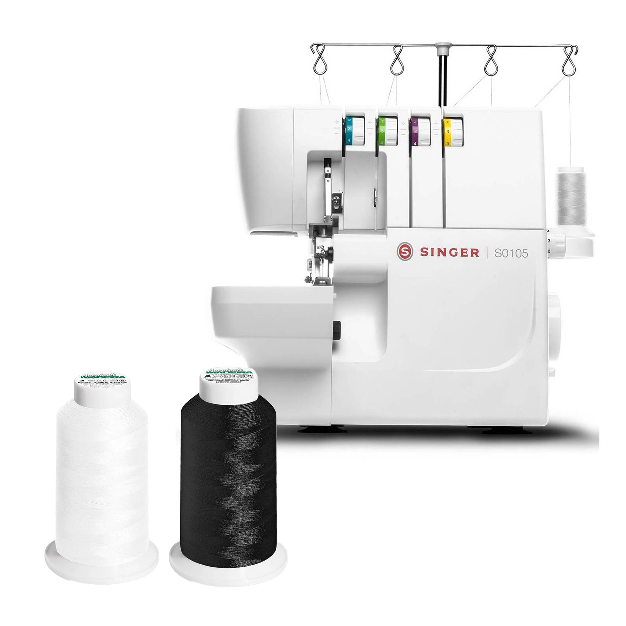 Singer S0105 Overlocker Machine and Threads Bundle | Hobbycraft