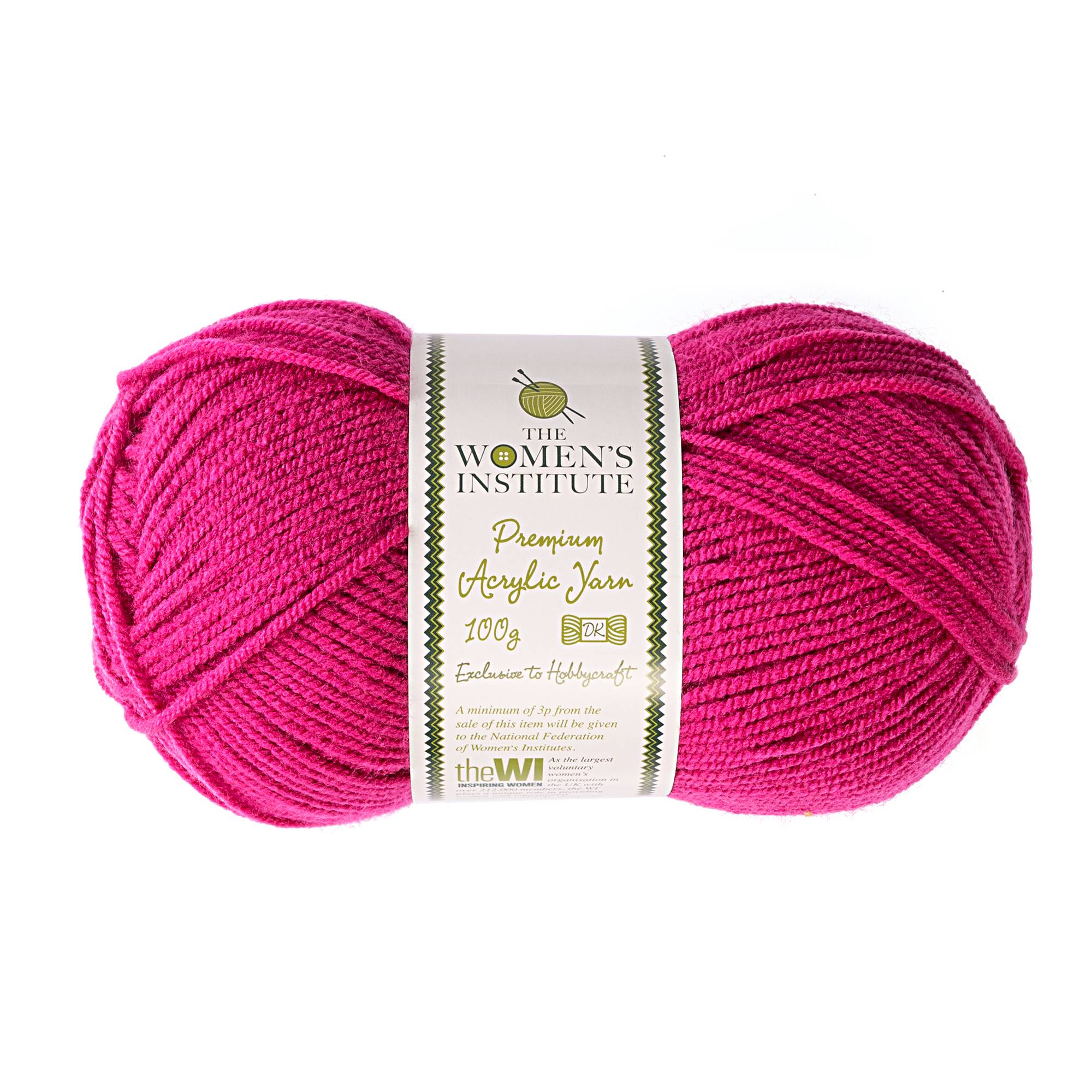 Women's Institute Magenta Premium Acrylic Yarn 100g | Hobbycraft