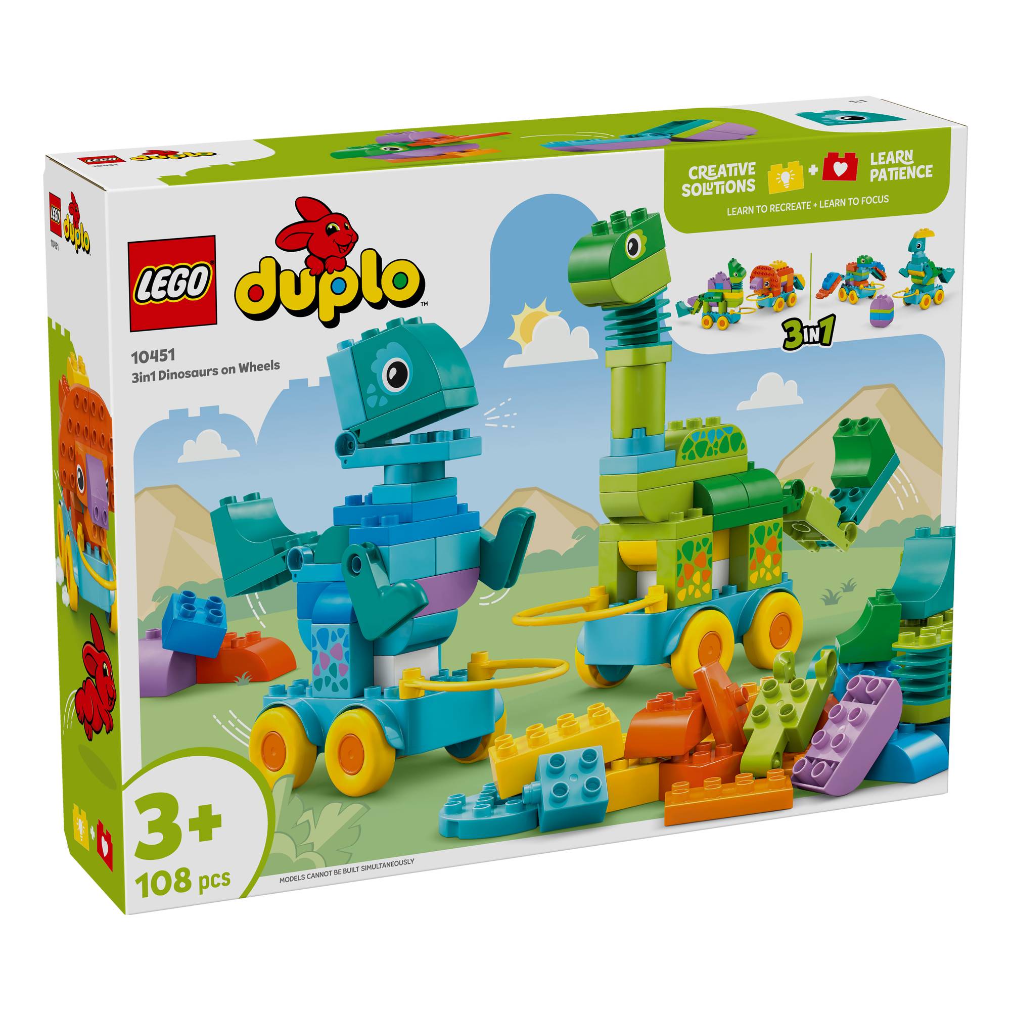 LEGO DUPLO 3 in 1 Dinosaurs on Wheels | Hobbycraft