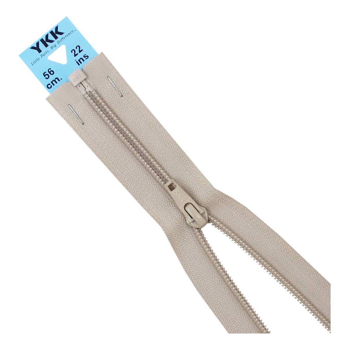 YKK Dark Beige Nylon Open End Zip 56cm | Hobbycraft