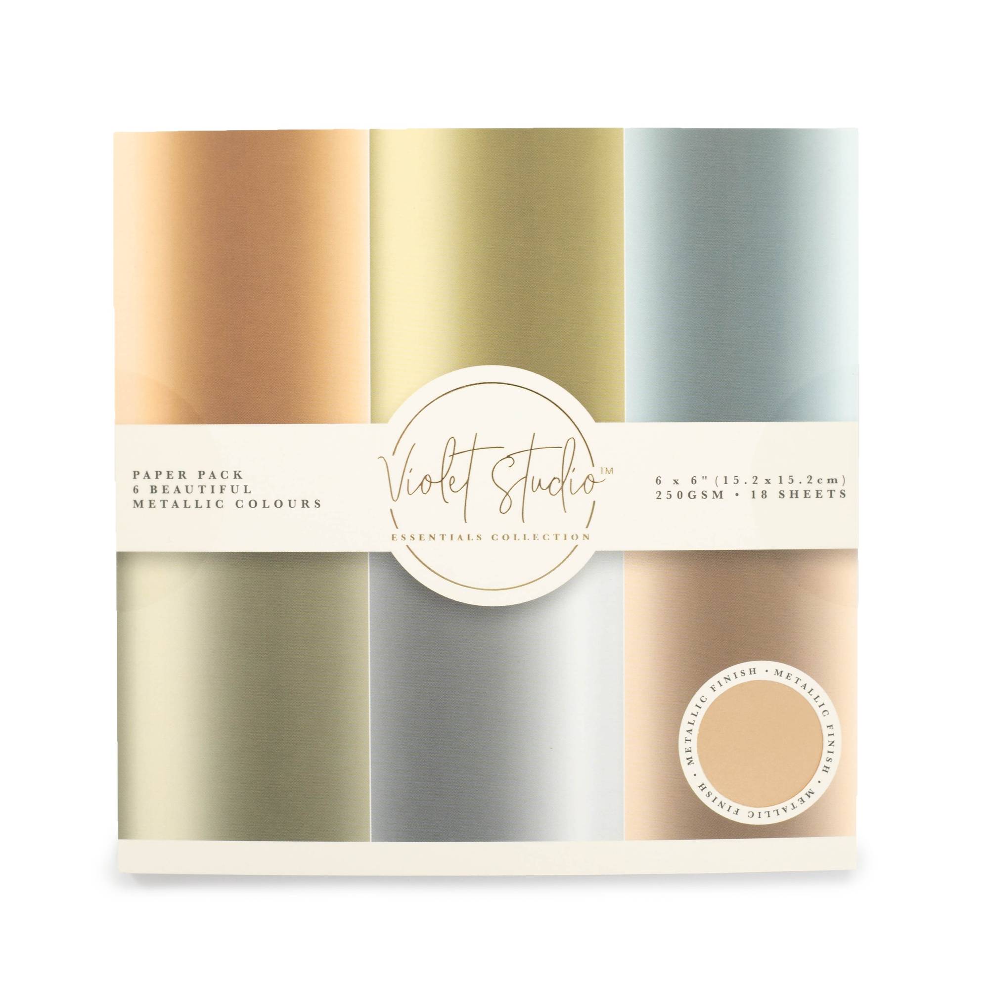 Violet Studio Metallic Paper Pad 6 x 6 Inches 24 Sheets | Hobbycraft