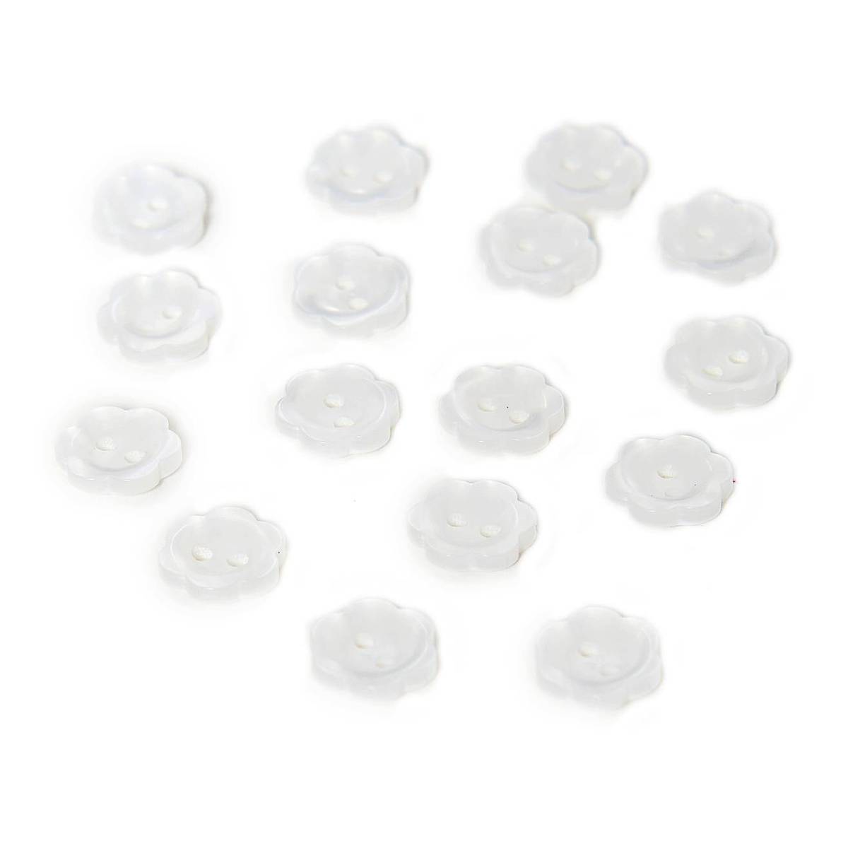 Hemline White Basic Flower Button 17 Pack | Hobbycraft