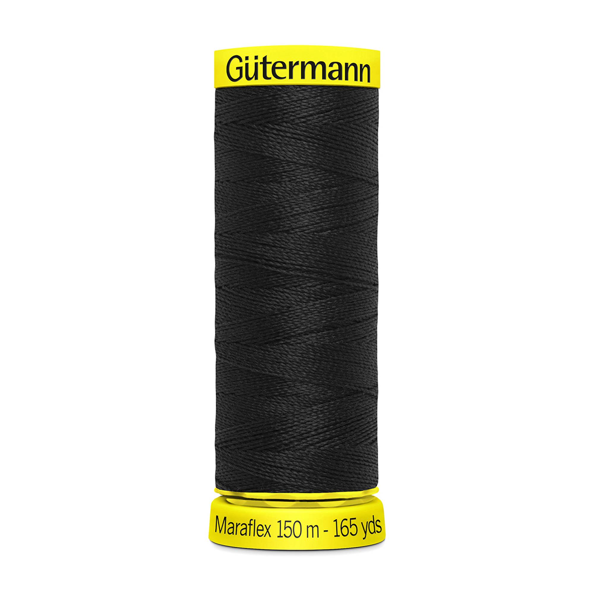 Gutermann Black Maraflex Stretchy Sewing Thread 150m (BLK) | Hobbycraft