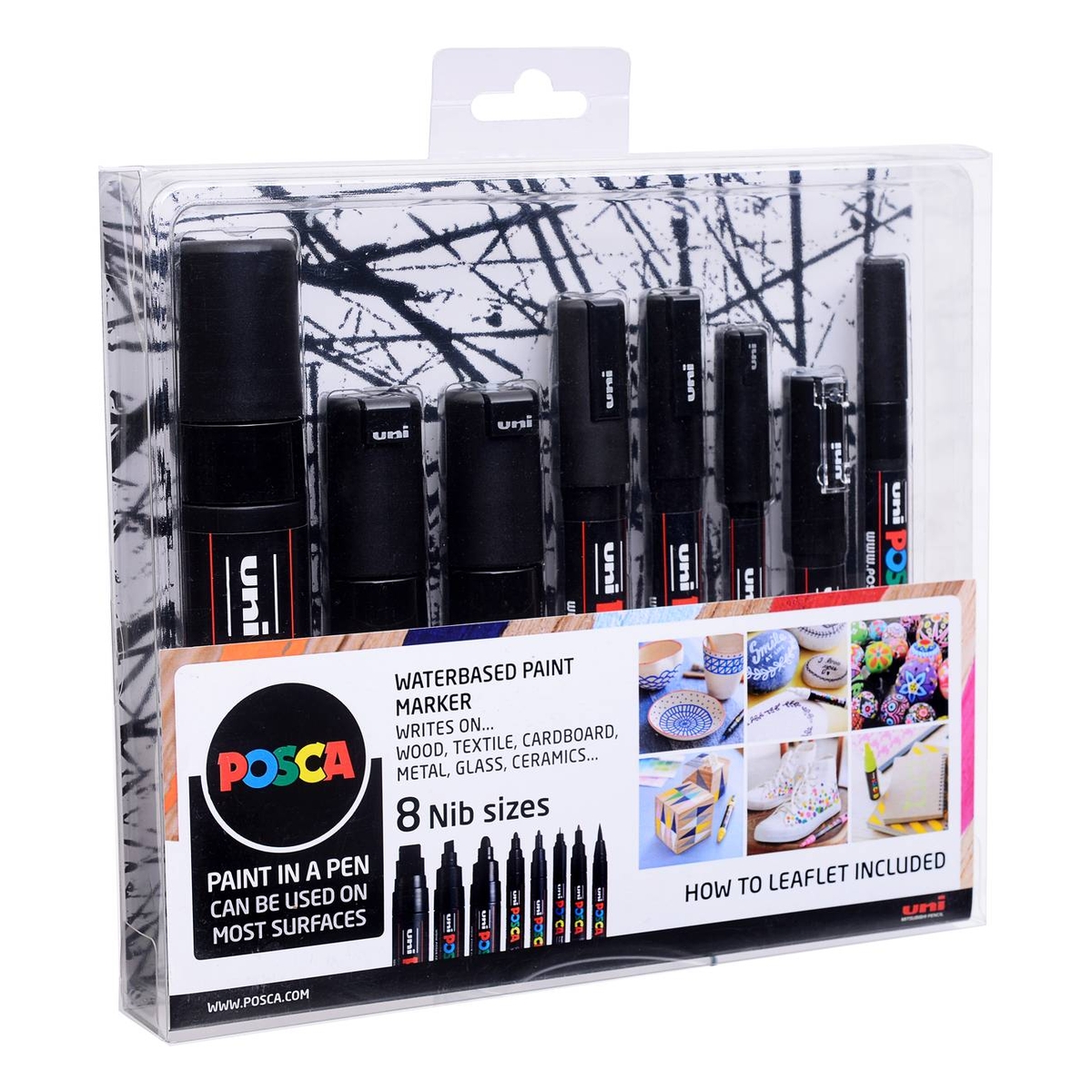 Uni-ball Black Posca Marker Pens 8 Pack | Hobbycraft