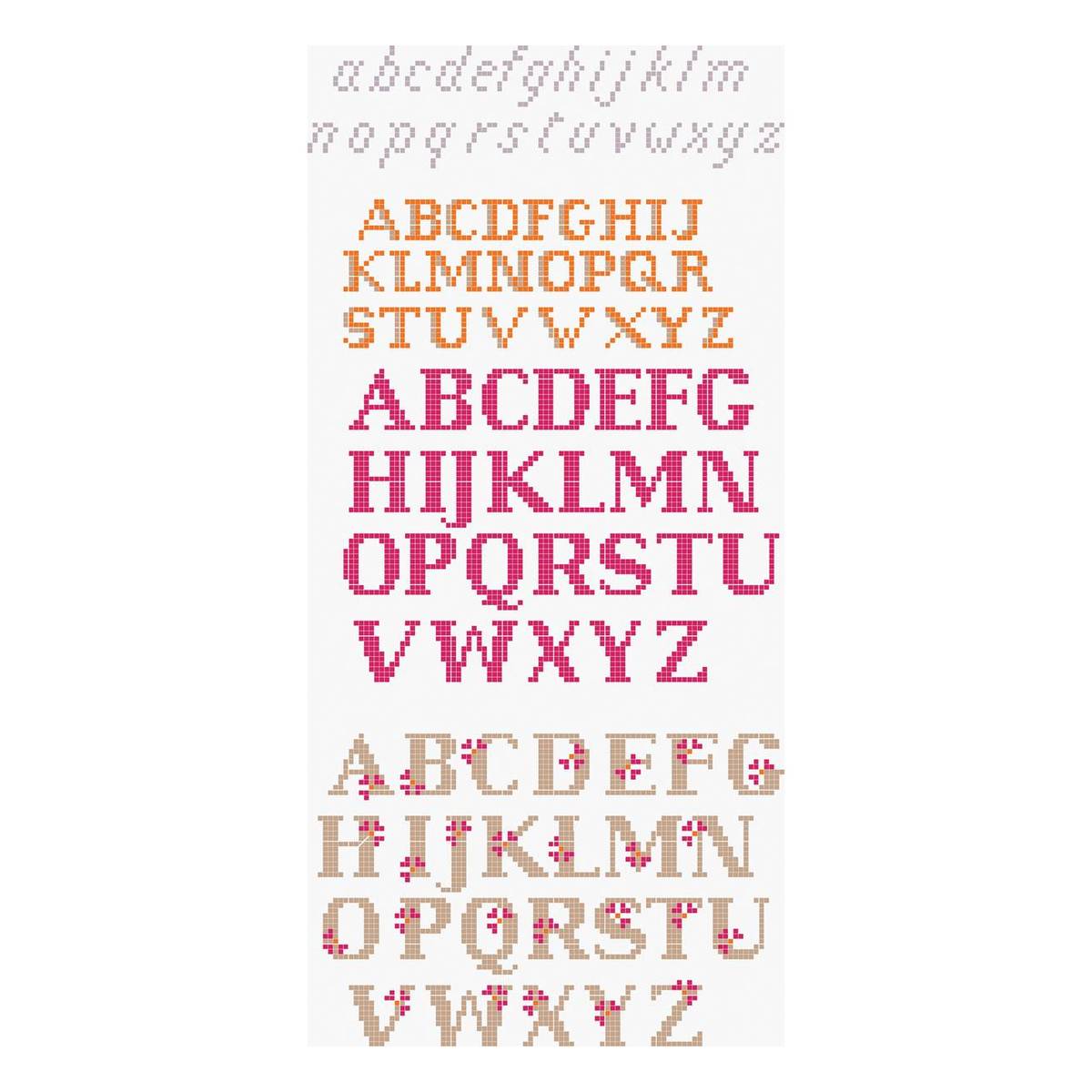 FREE PATTERN DMC Mixed Font Alphabet Cross Stitch 0114 | Hobbycraft
