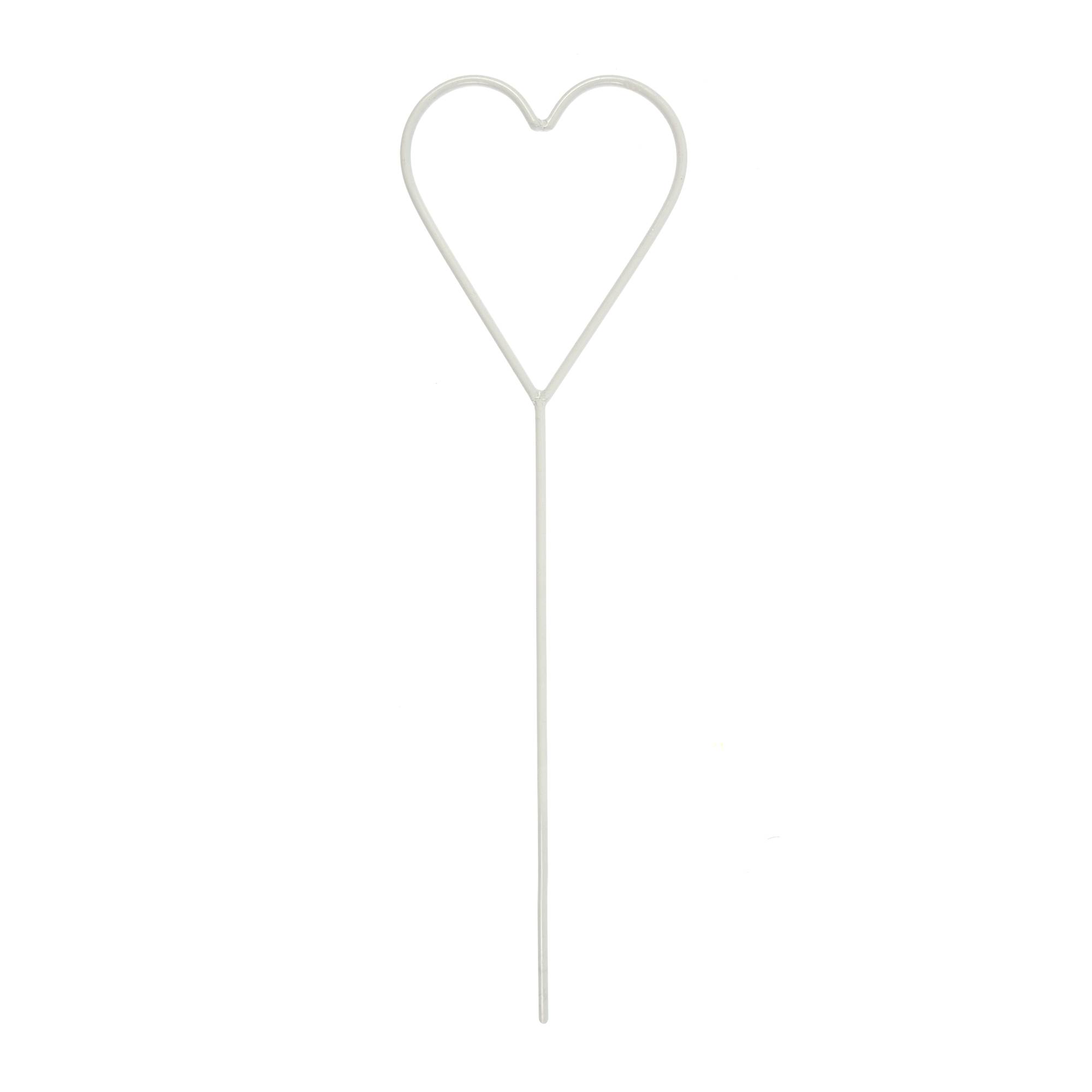 White Wire Heart Wand 30cm | Hobbycraft