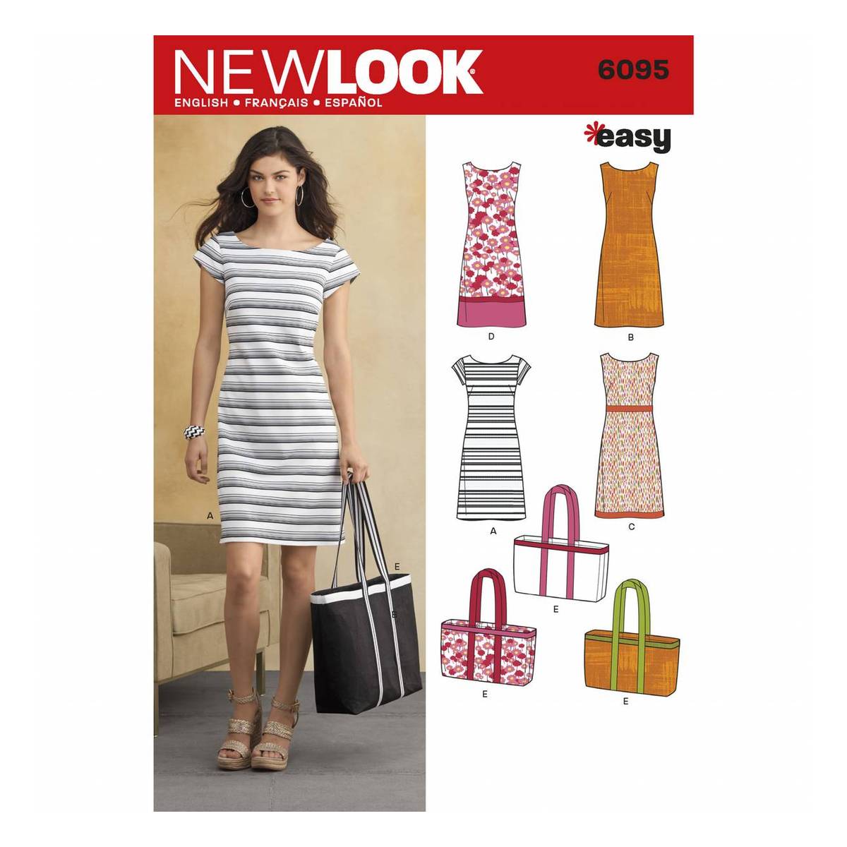 New Look Women's Dress and Totes Sewing Pattern 6095 | Hobbycraft
