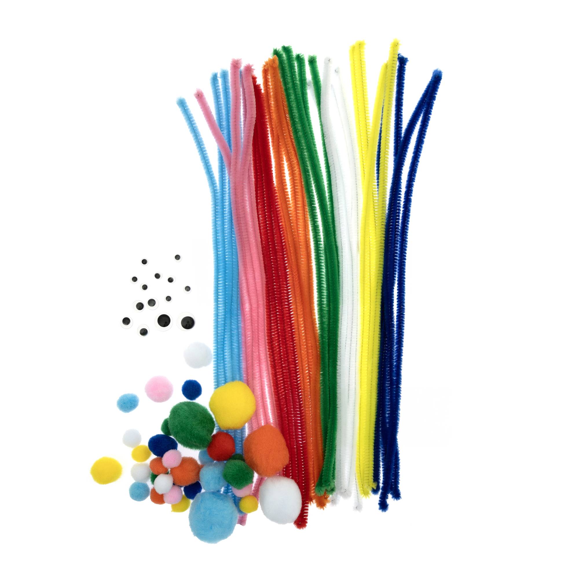 Primary Pipe Cleaners and Pom Poms Craft Pack 80 Pieces | Hobbycraft