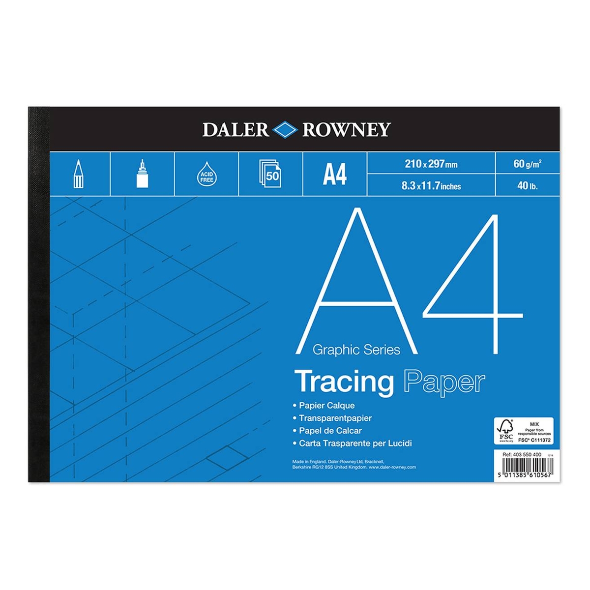 Daler-Rowney Graphic Series Tracing Paper A4 50 Sheets | Hobbycraft