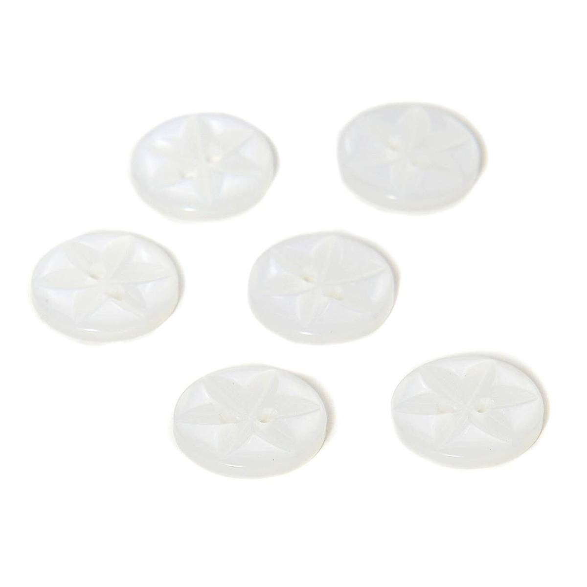 Hemline White Basic Star Button 6 Pack | Hobbycraft